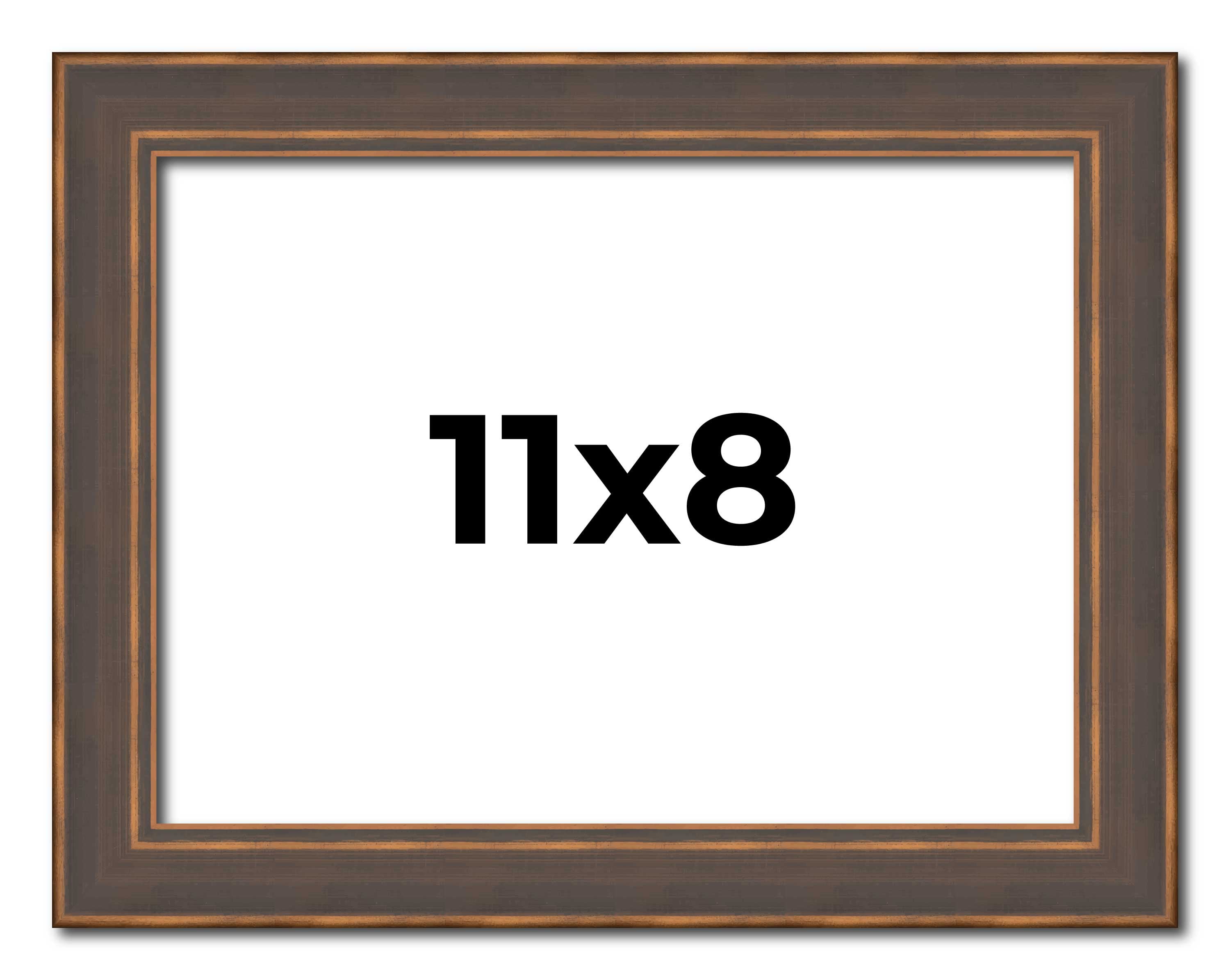 11x8 Frame Golden Caramel Solid Wood Bronze Picture Frame | 1.25 Inch ...