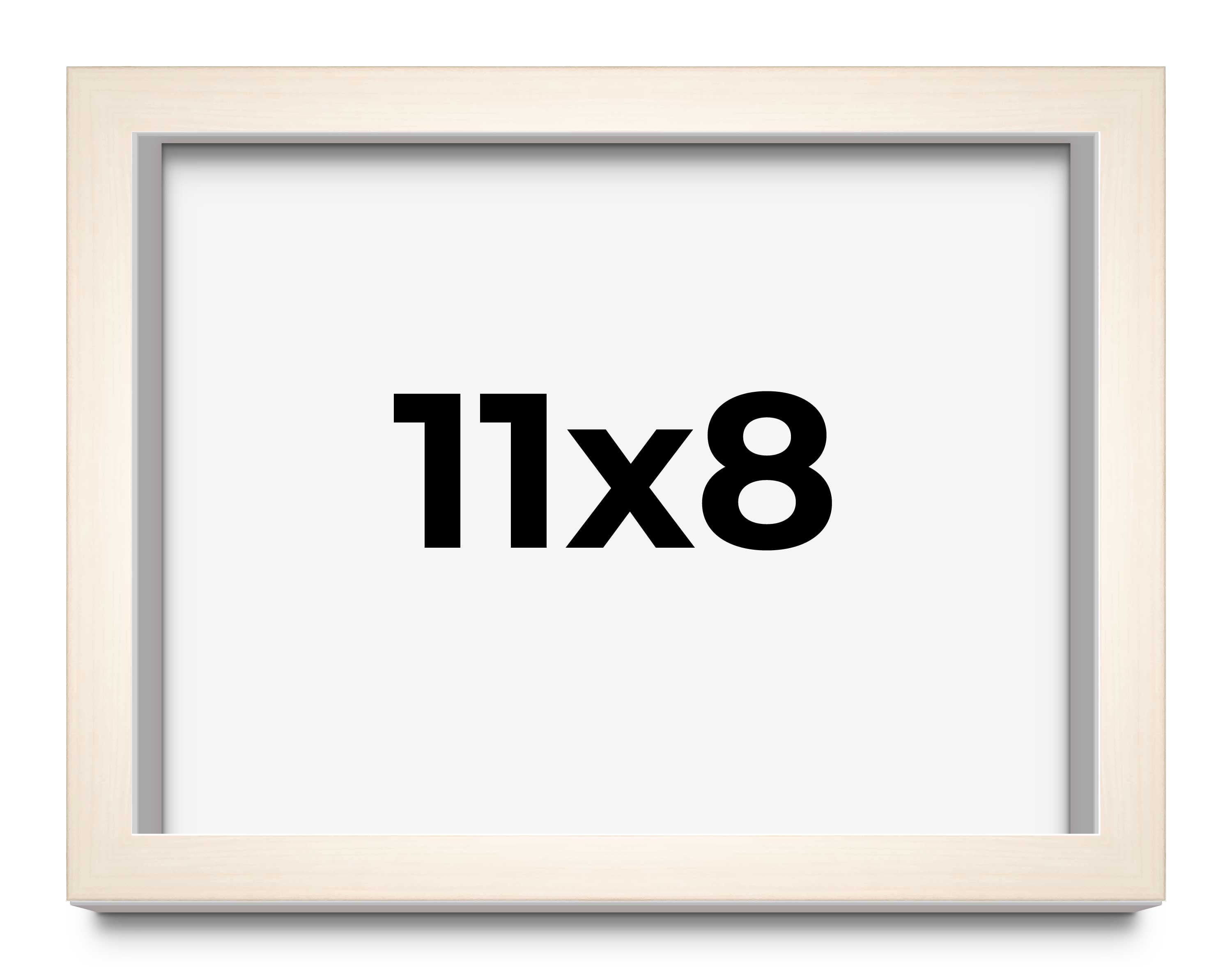 11x8 Frame White Wash Solid Wood Picture Frame | 0.75 Inch Moulding ...