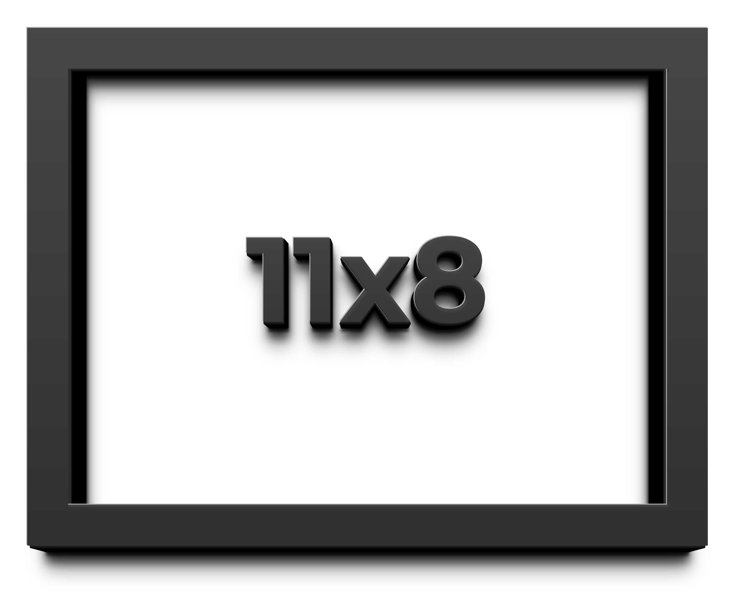 11x8 Shadow Box Frame Black | 1 inches Deep Real Wood Contemporary ...