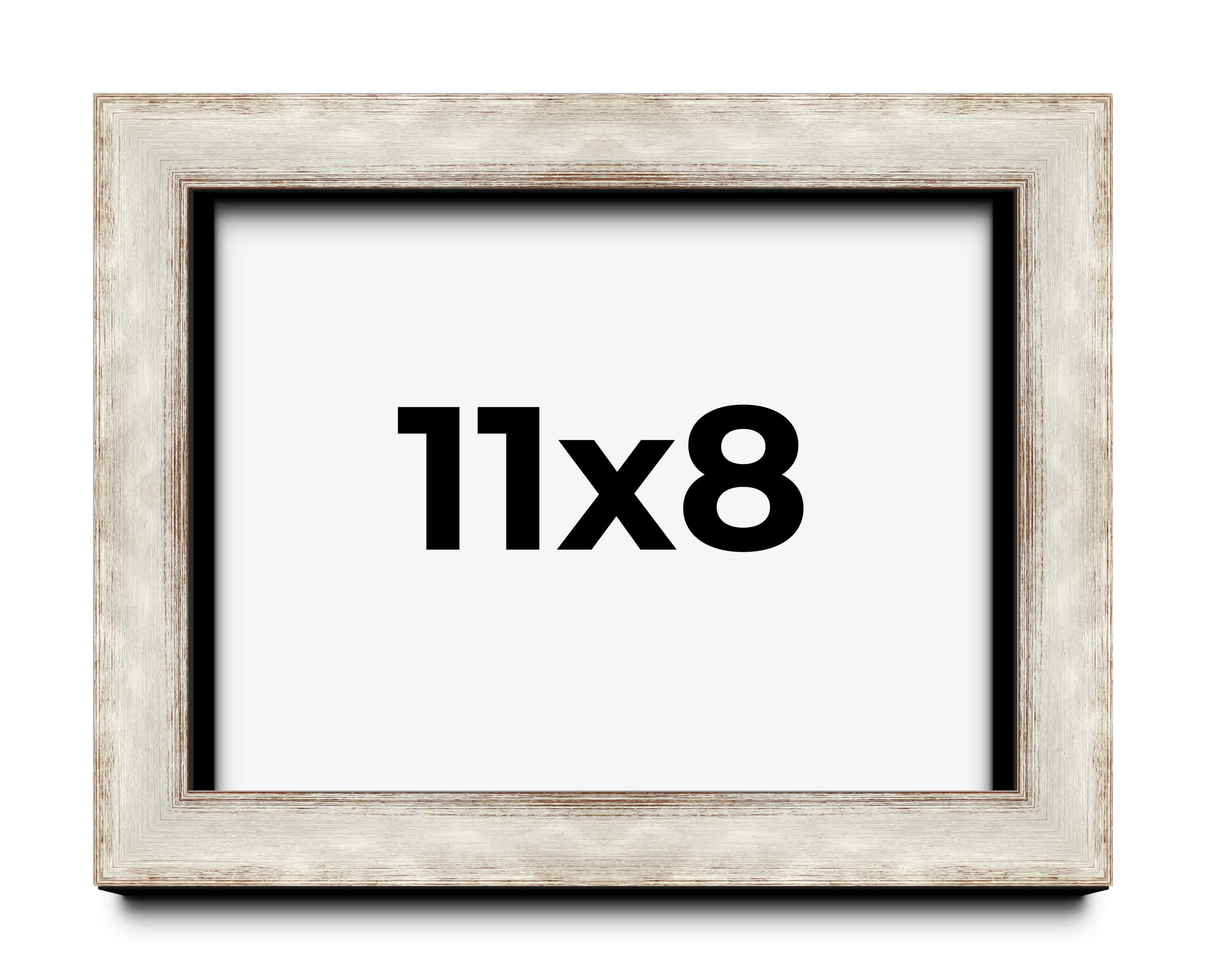 11x8 Shadow Box Frame Silver | 1.625 Inches Deep Real Wood Contemporary ...