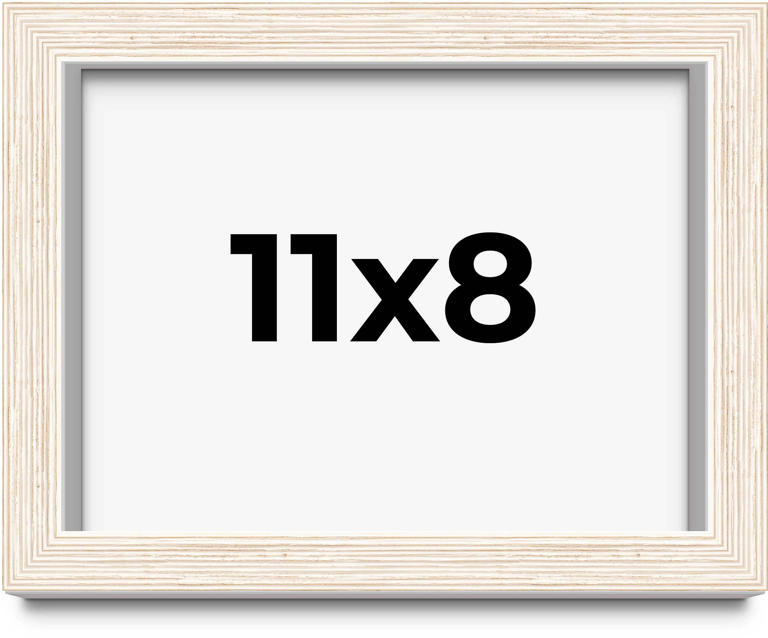11x8 Shadow Box Frame White | 1.125 Inches Deep Real Wood Rustic ...