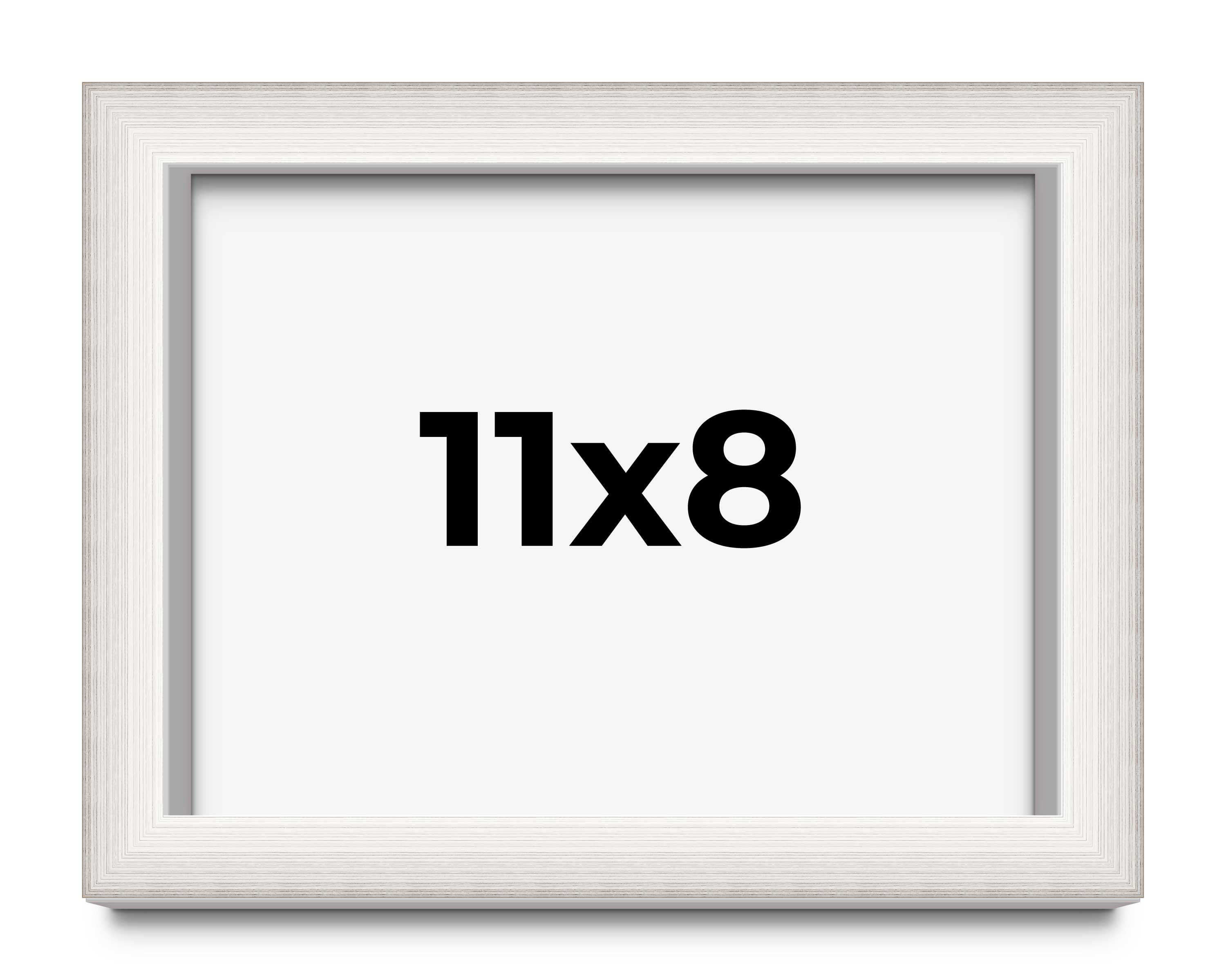 11x8 Shadow Box Silver Brushed Striped Display Frame | 1.625 Inches ...