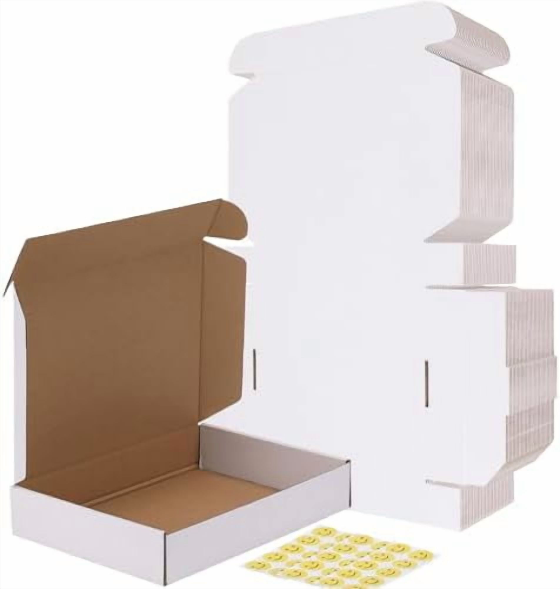11x8x2 Shipping Boxes Set of 30, White Corrugated Cardboard Mailer Box ...