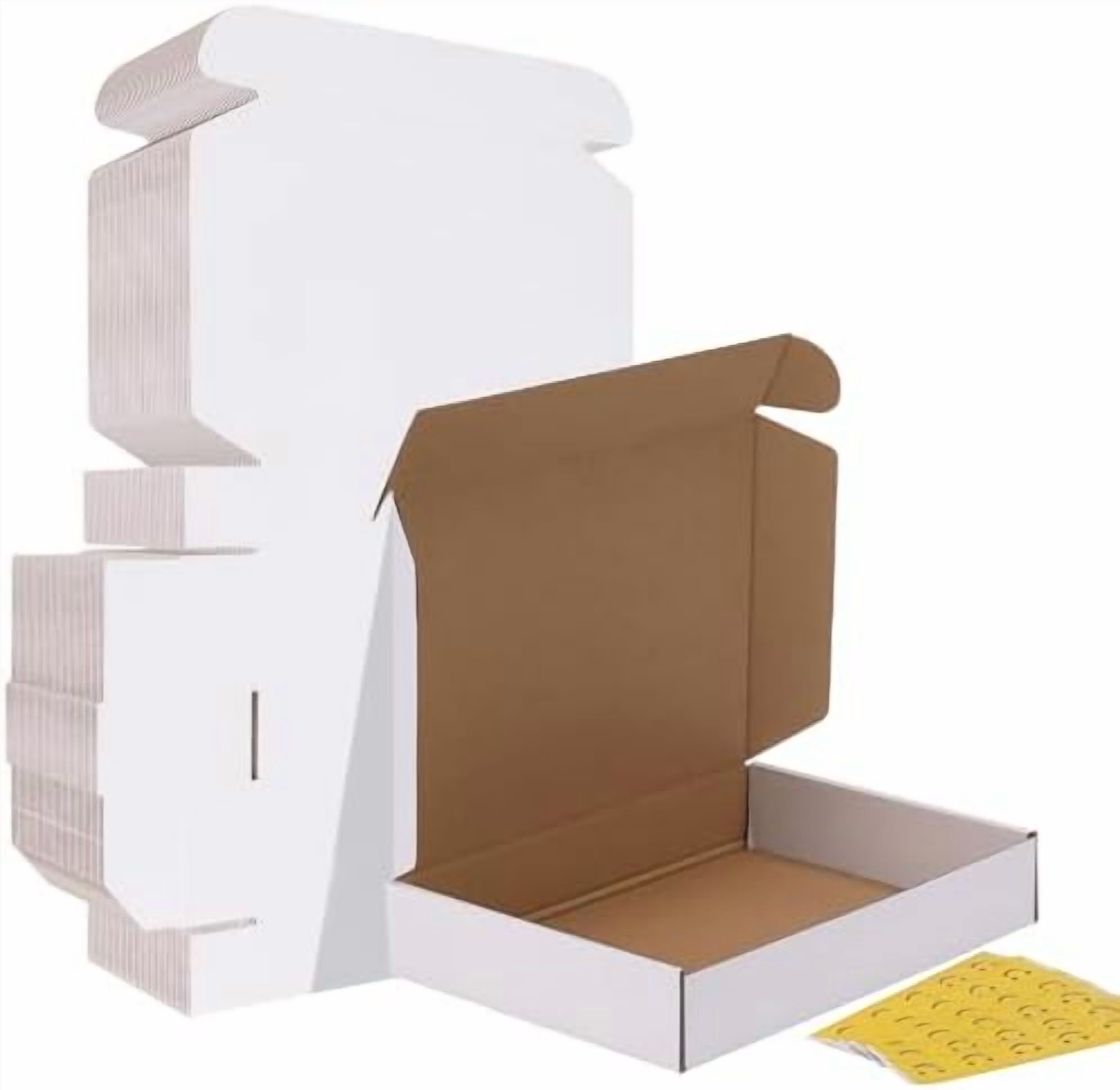 11x8x2 Shipping Boxes Set of 30, White Corrugated Cardboard Mailer Box ...