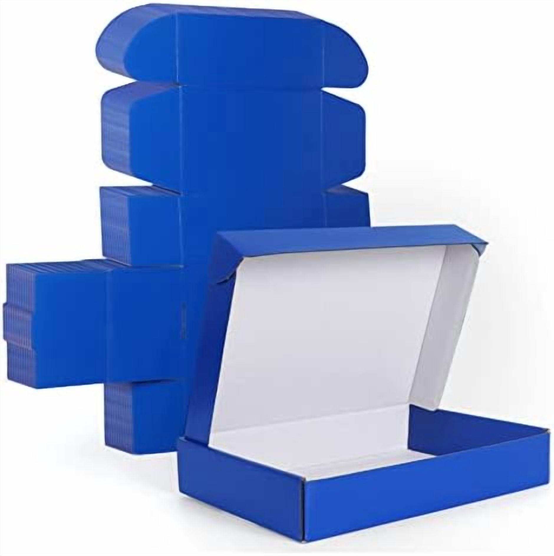 11x8x2 inch Gift Shipping Boxes Bulk 25 Pack Blue, Tab Lock Tuck Top ...