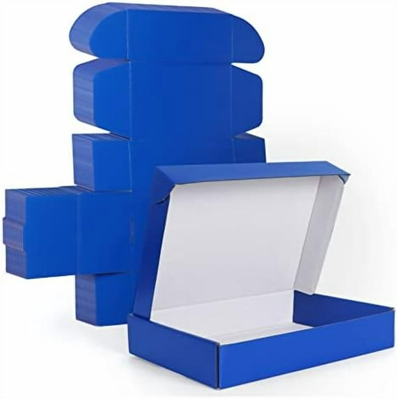 11x8x2 inch Gift Shipping Boxes Bulk 25 Pack Blue, Tab Lock Tuck Top ...