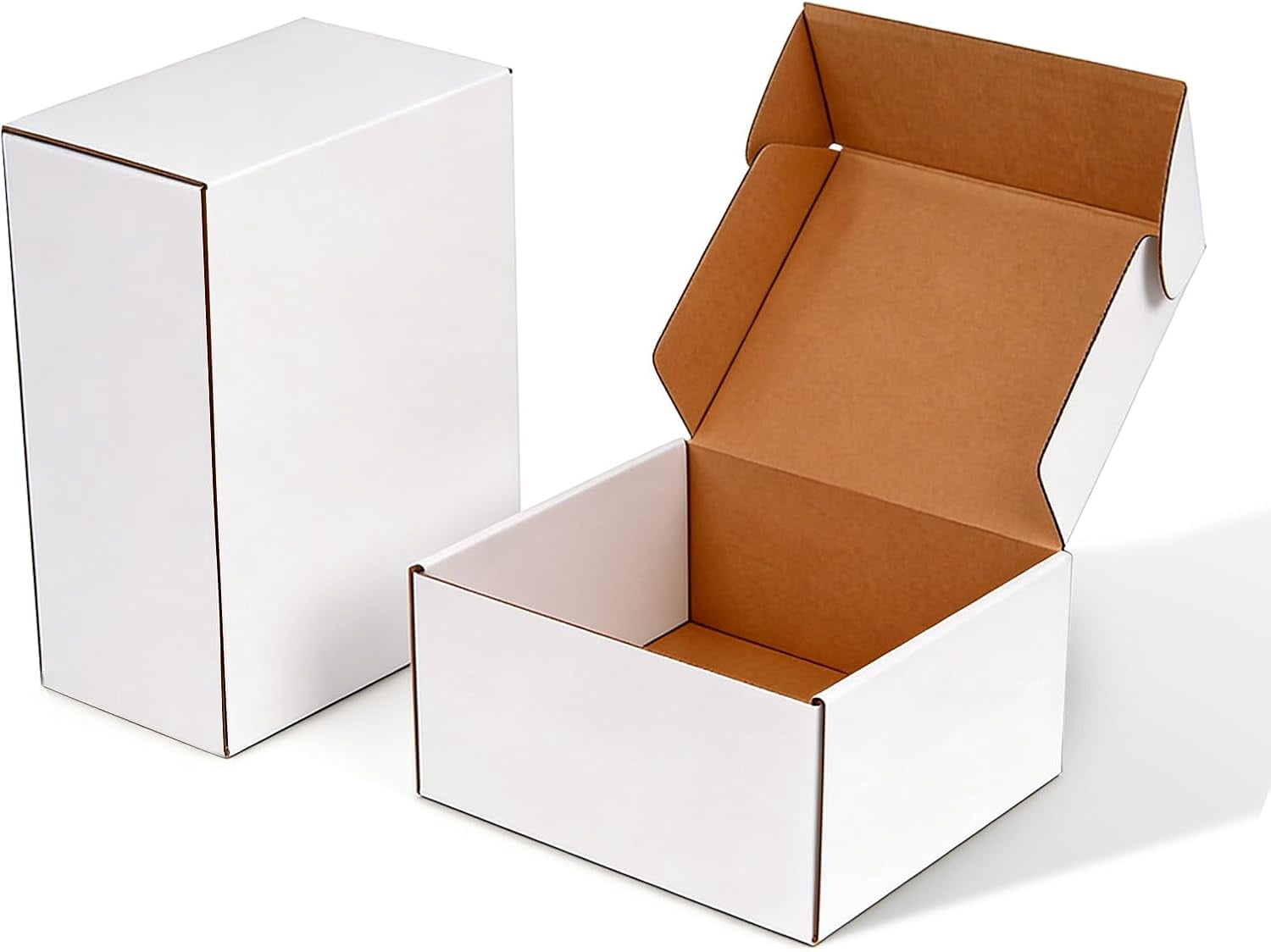 11x8x4 inch Shipping Boxes 20 Pack, White Mailer Corrugated Cardboard ...