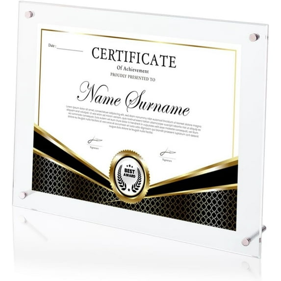 11x9.5 Acrylic Business License Frame Clear Certificate Holder ...