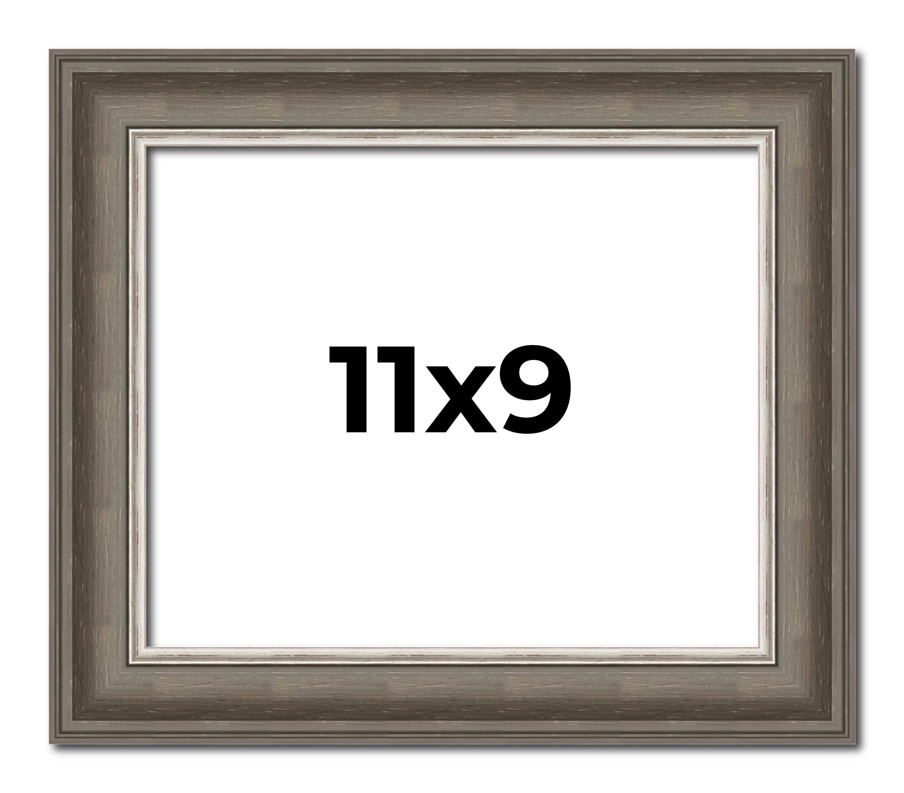 11x9 Frame Brown Solid Wood Picture Frame | 1.75 Inch Moulding Width ...
