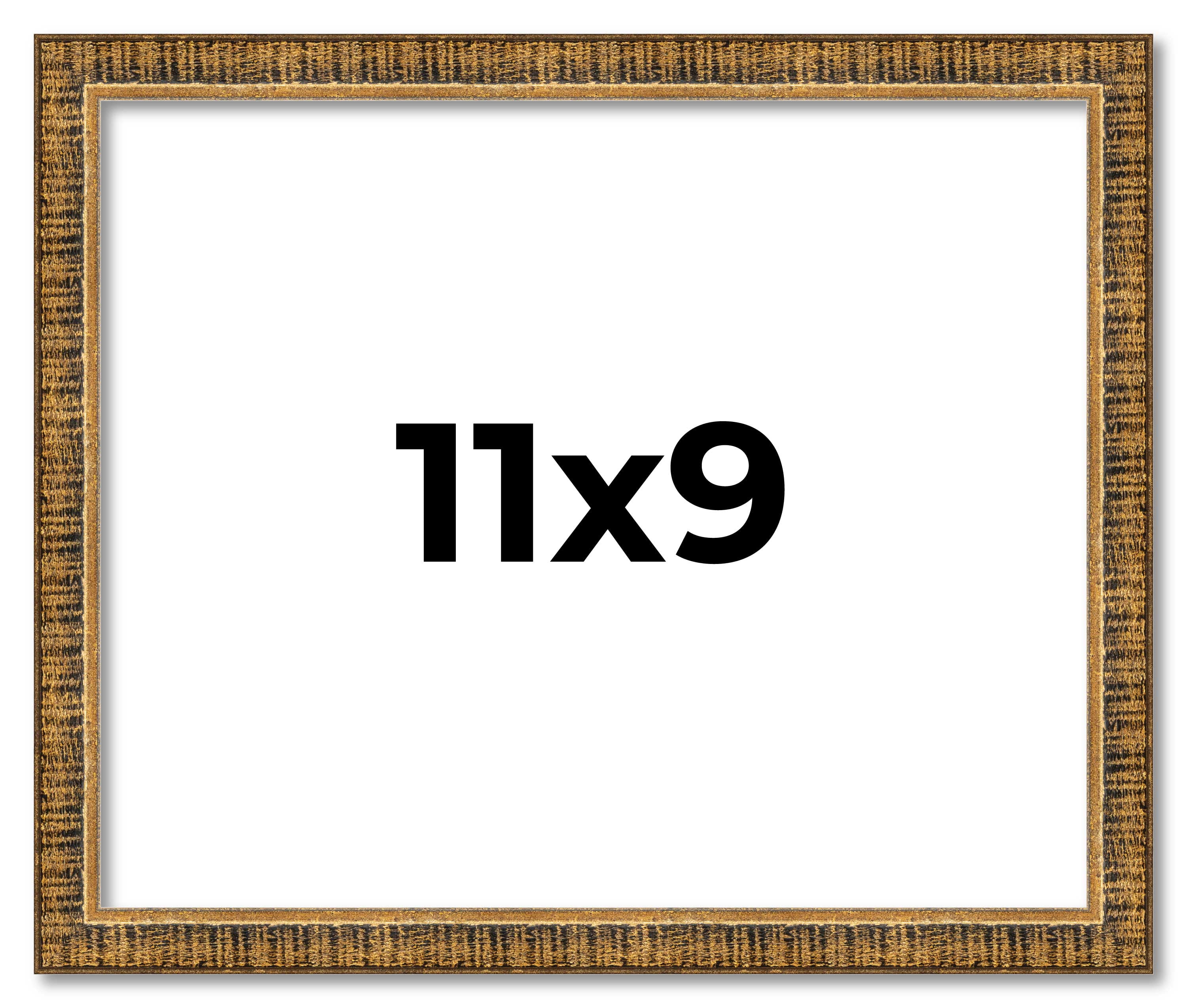 11x9 Frame Gold Kingsley Distressed Solid Wood Picture Frame Width 0.75 ...