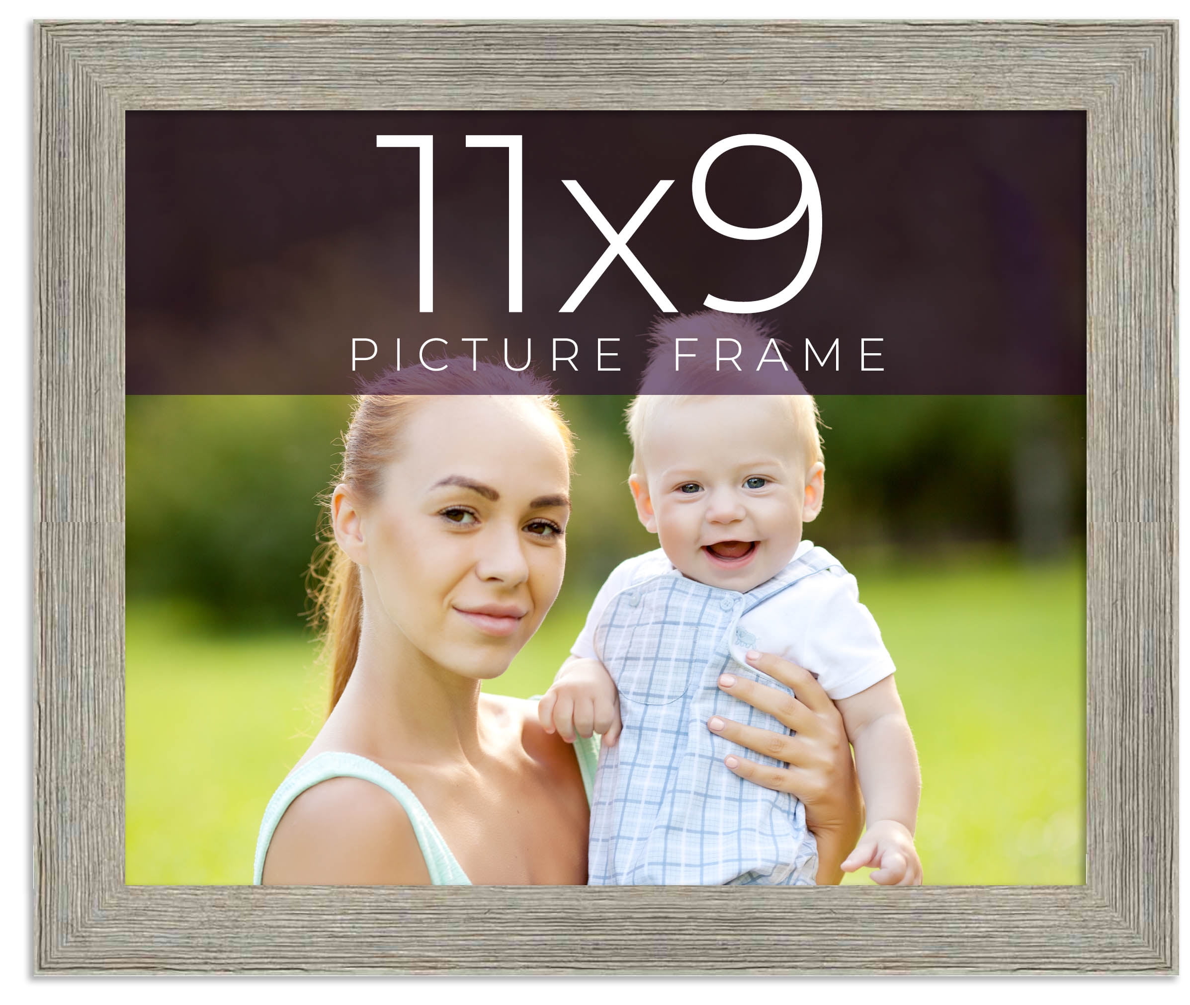 11x9 Frame Grey Real Wood Picture Frame Width 1.5 Inches | Interior ...