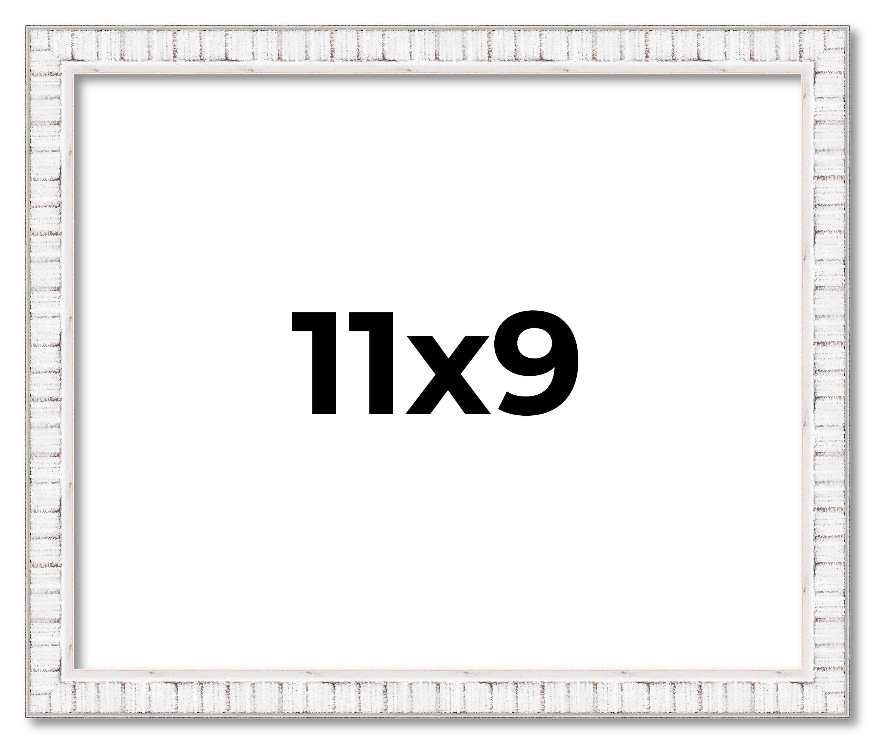 11x9 Frame White Scuffed Rustic Solid Wood Picture Frame | 0.75 Inch ...
