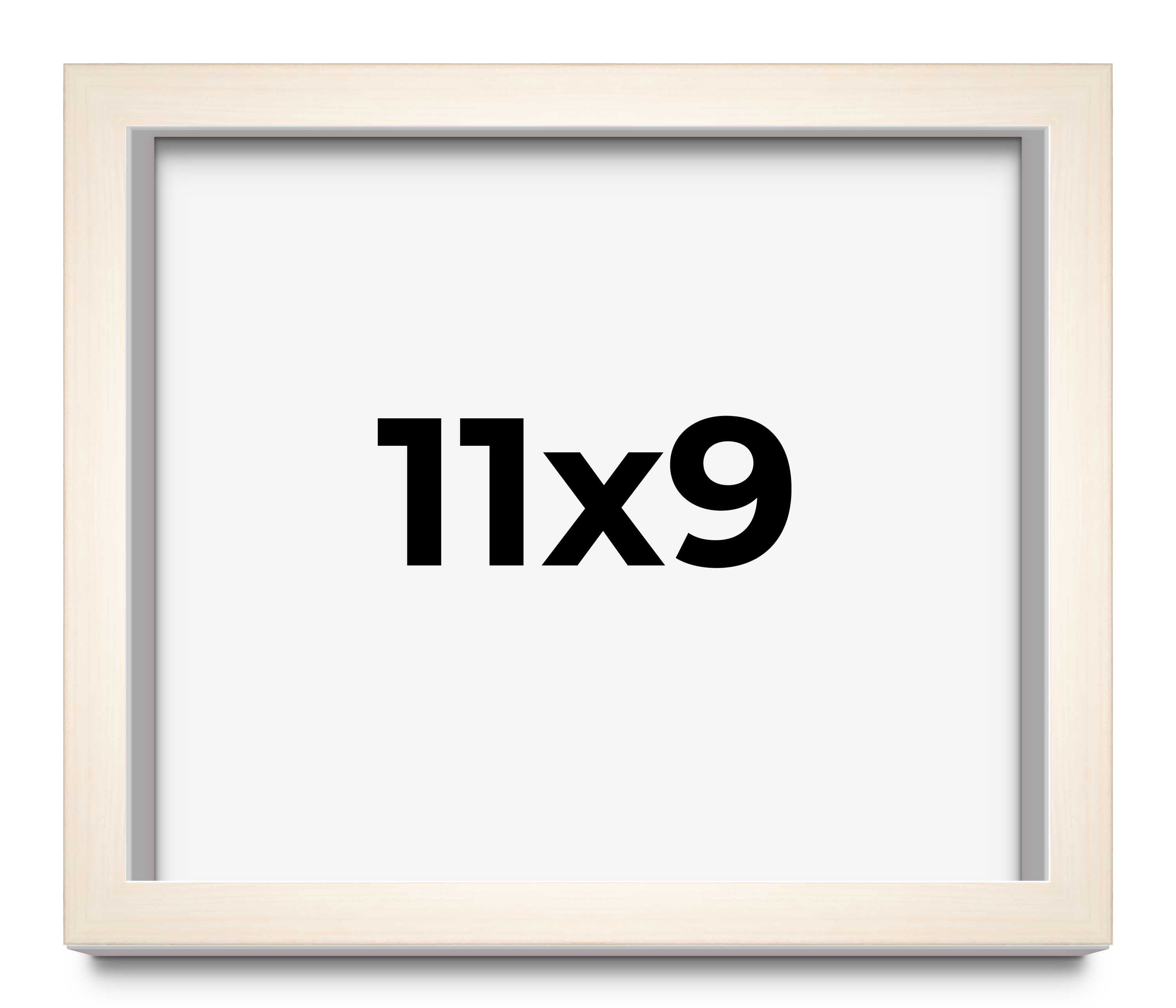 11x9 Frame White Wash Solid Wood Picture Frame | 0.8125 Inch Moulding ...