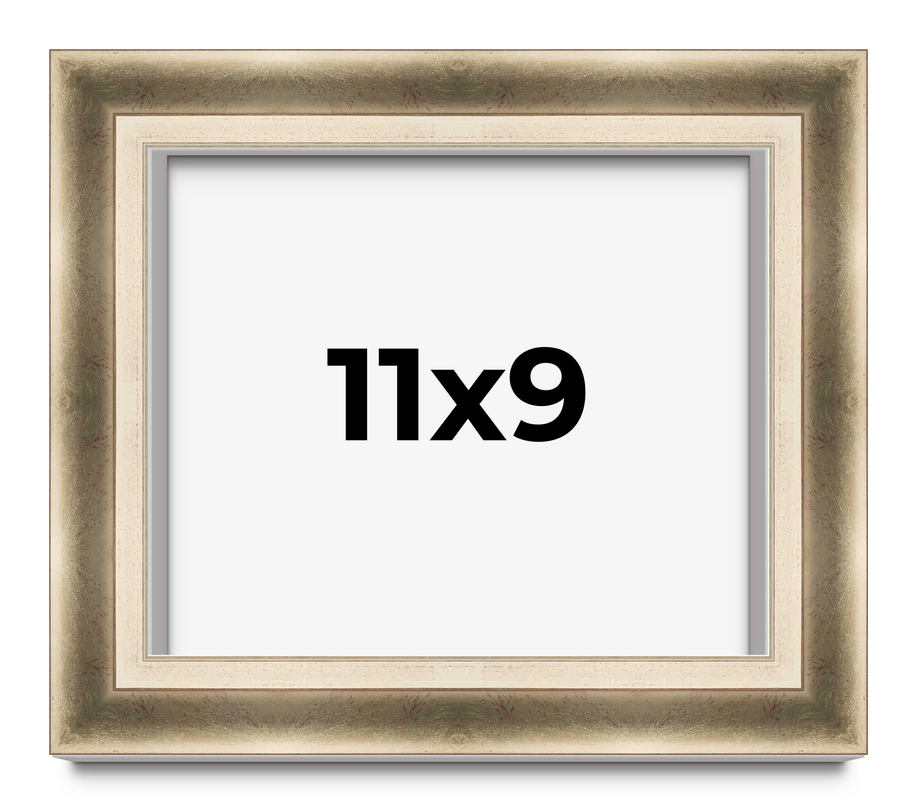 11x9 Shadow Box Frame Silver | 1.75 inches Deep Real Wood Traditional ...