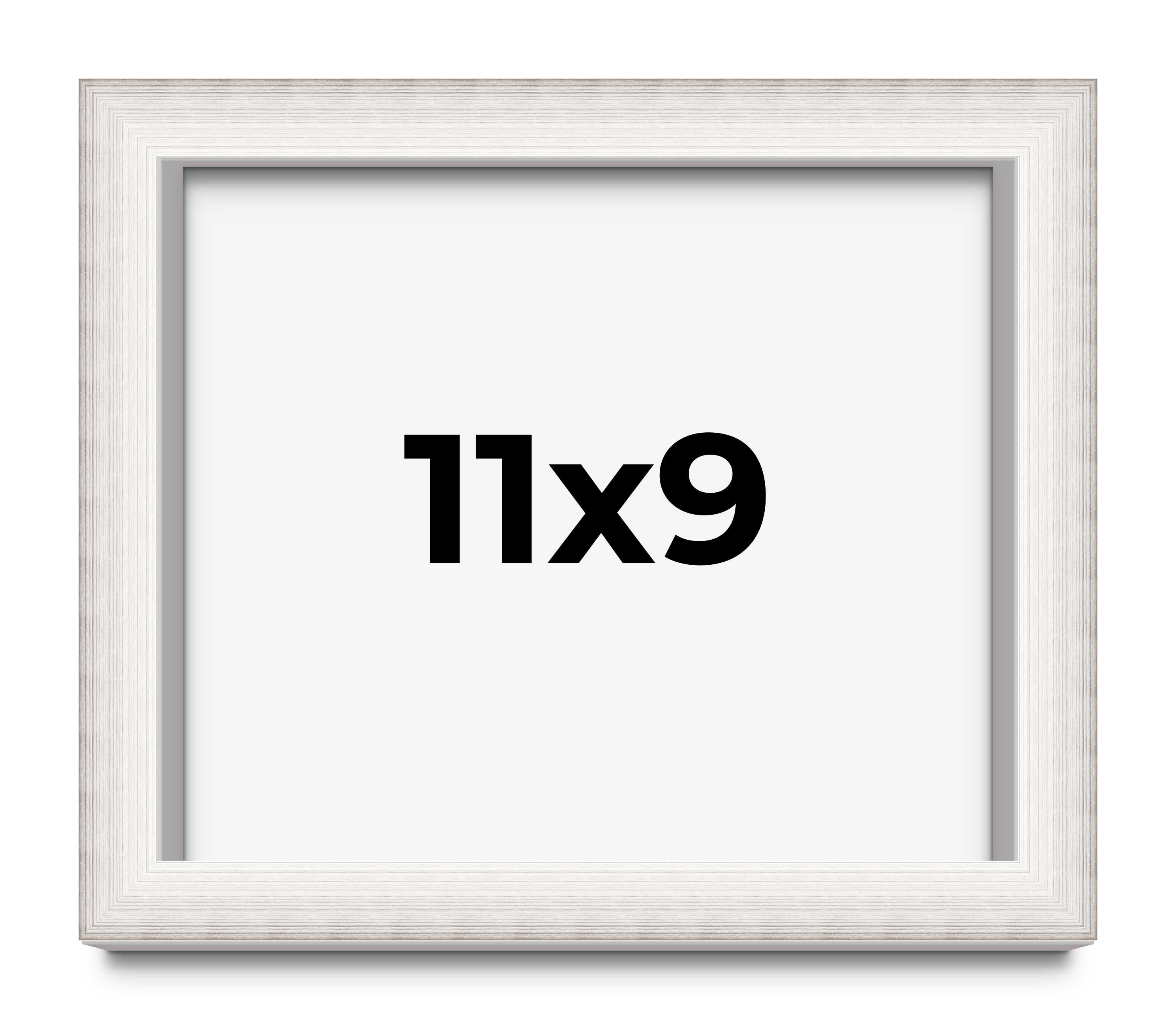 11x9 Shadow Box Silver Brushed Striped Display Frame | 1.625 Inches ...