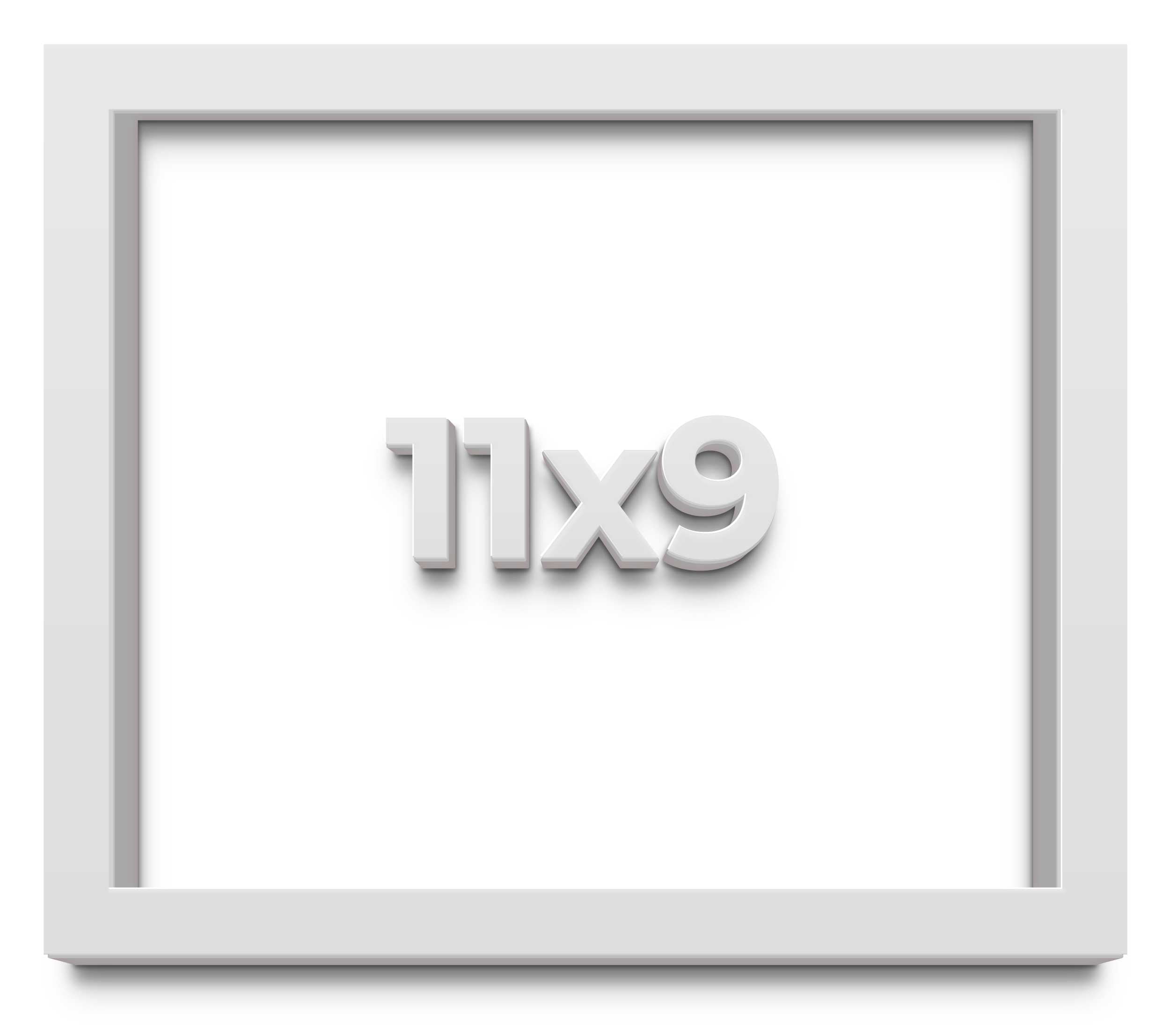 11x9 White Shadowbox Frame - Interior Size 11x9 by 1.5 Inches - Made to ...