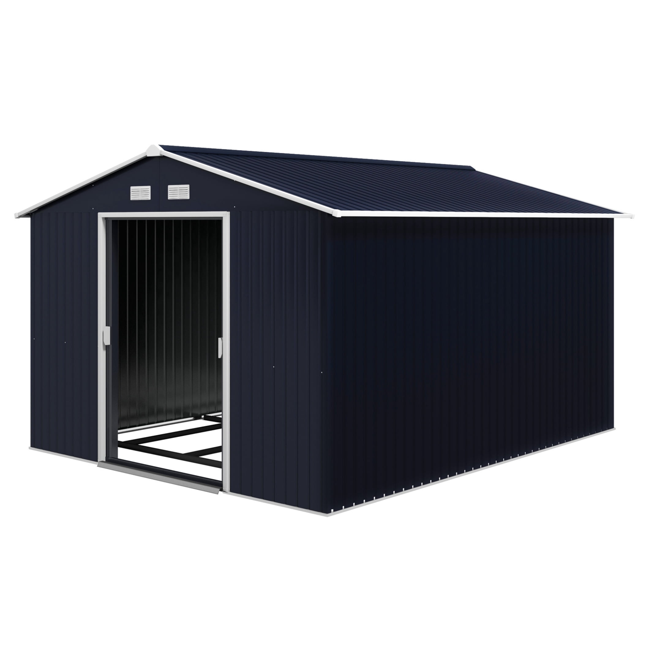 11x9ft Outdoor Storage Shed - Metal Garden Tool Shed with Foundation ...