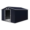11x9ft Outdoor Storage Shed - Metal Garden Tool Shed with Foundation ...