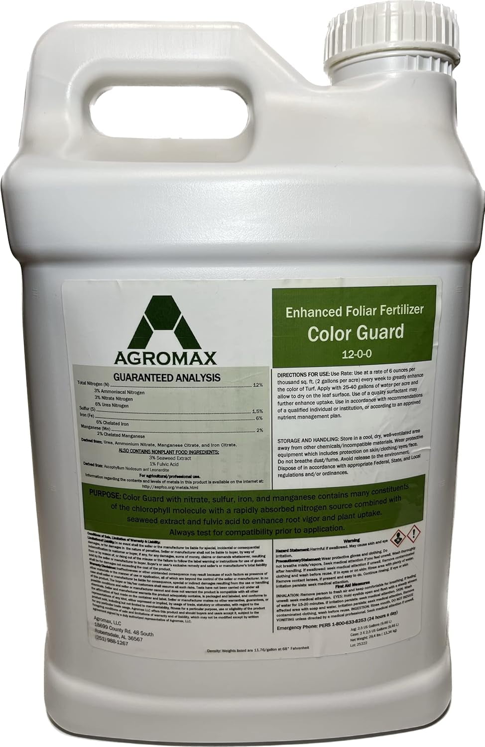 12 0 0 Color Guard (2.5 Gallons) by AGROMAX - Liquid Nitrogen ...