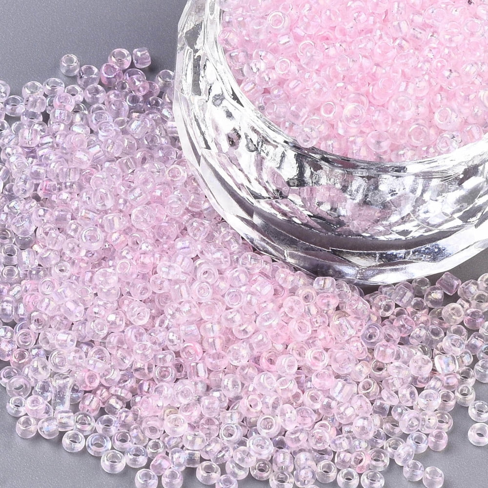 12/0 Glass Seed Beads Inside Colours Round Hole Round Transparent ...