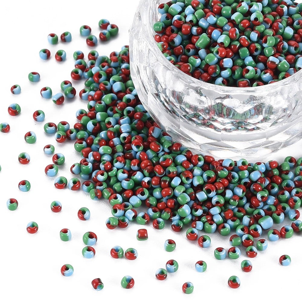 12/0 Glass Seed Beads Opaque Colours Seep Light Sky Blue 2mm hole: 0 ...