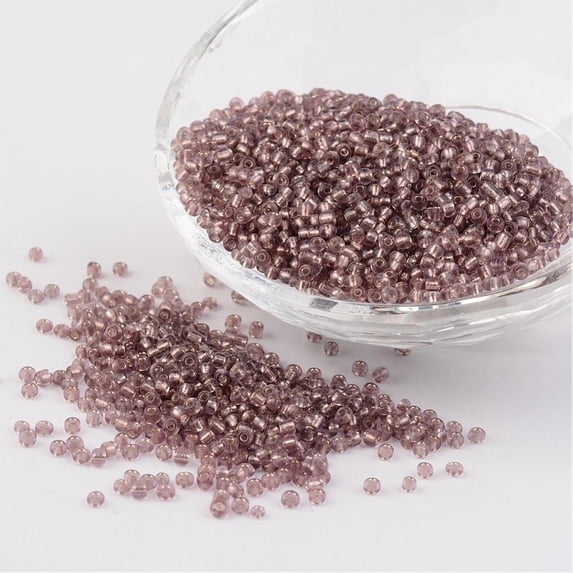 12/0 Glass Seed Beads Silver Lined Round Hole Round Rosy Brown 2mm Hole ...