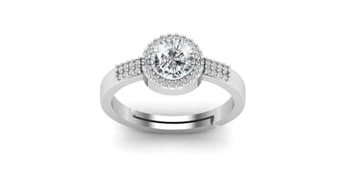 12.00 Carat Natural American Diamond White Zircon Stone Adjustable ...