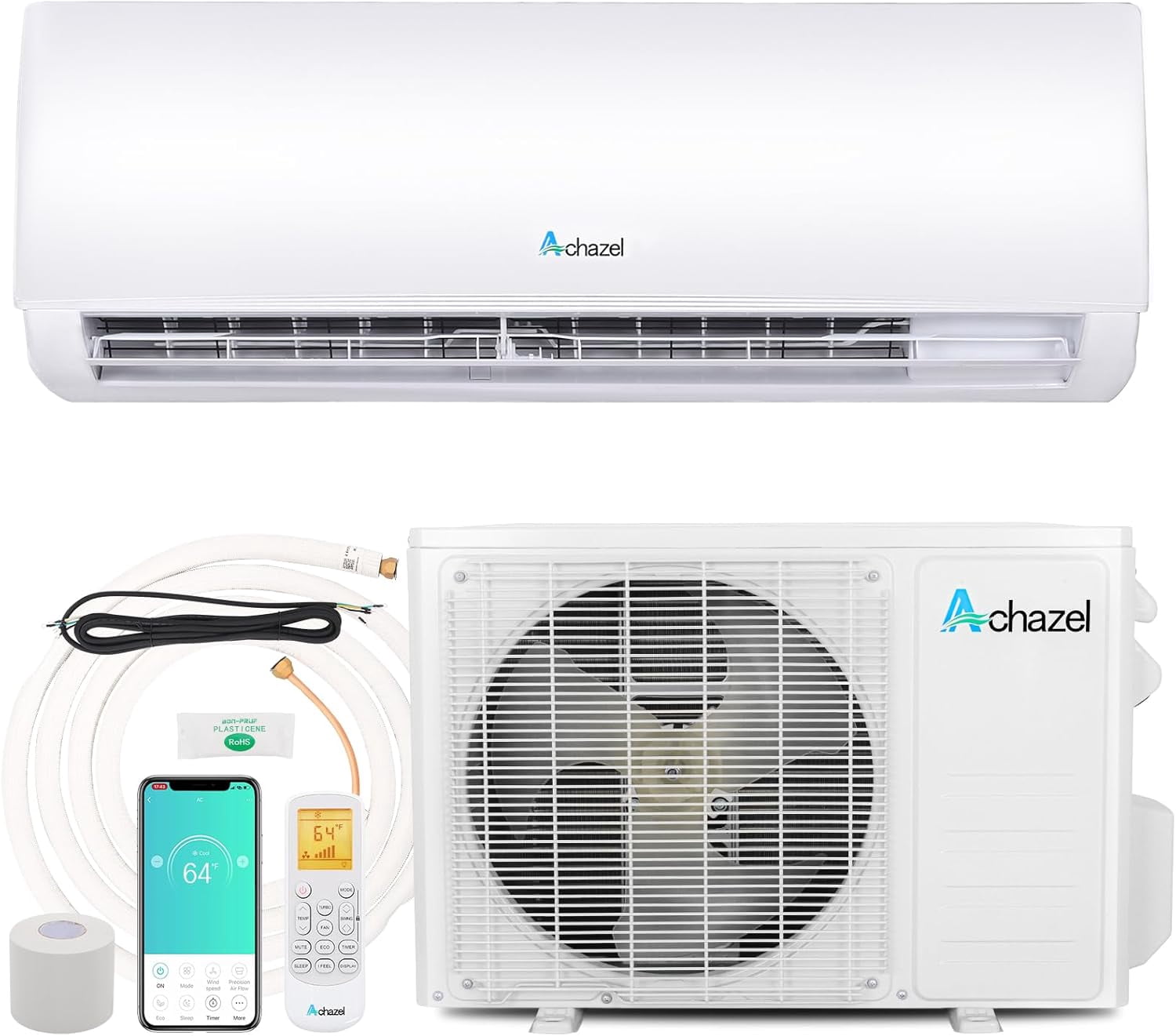 12,000 BTU 19 SEER2 Wifi Enabled Mini Split Air Conditioner & Heater ...