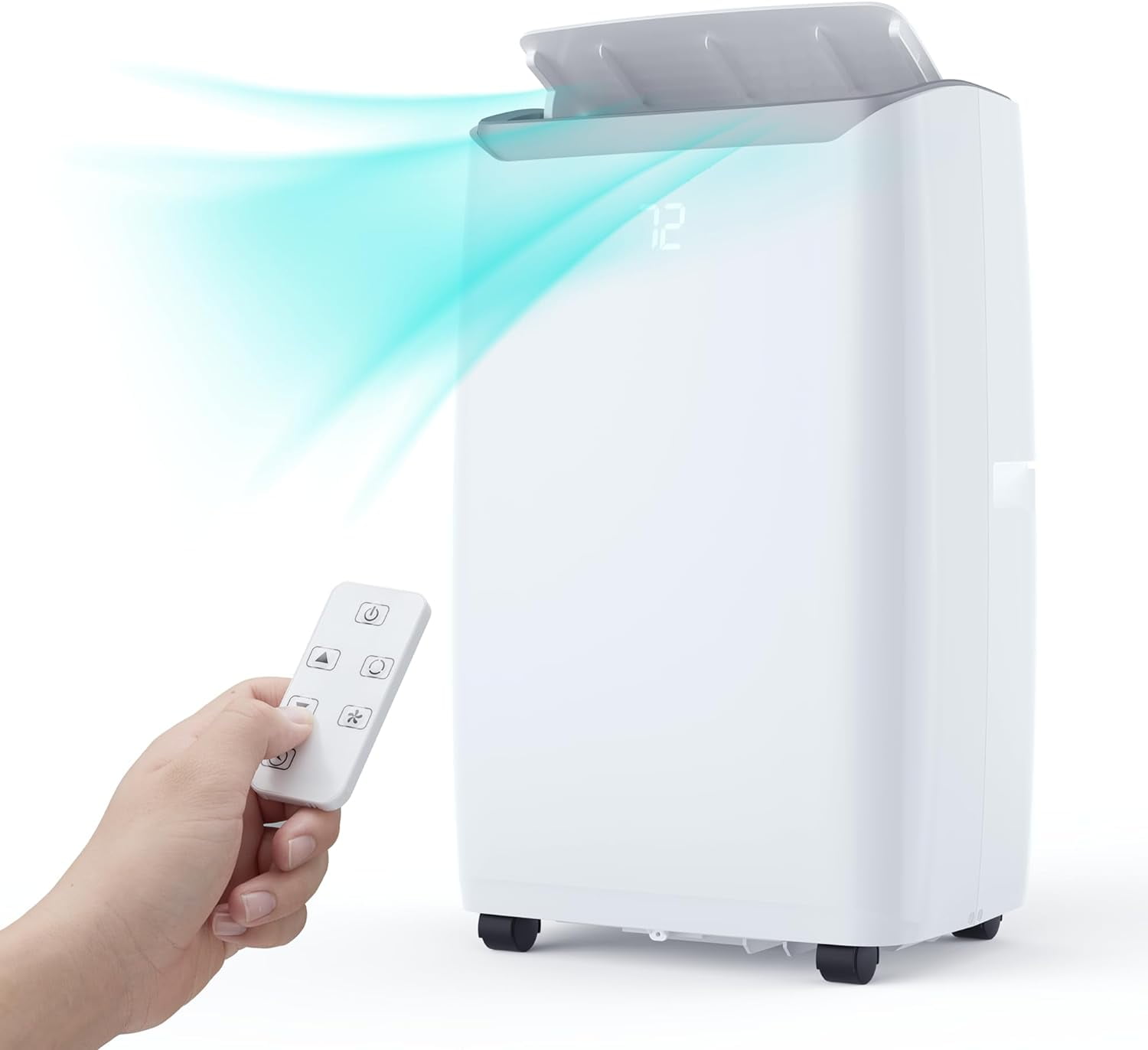 12,000 BTU Portable Air Conditioner, Cools Rooms up to 550 Sq.ft, Quiet ...