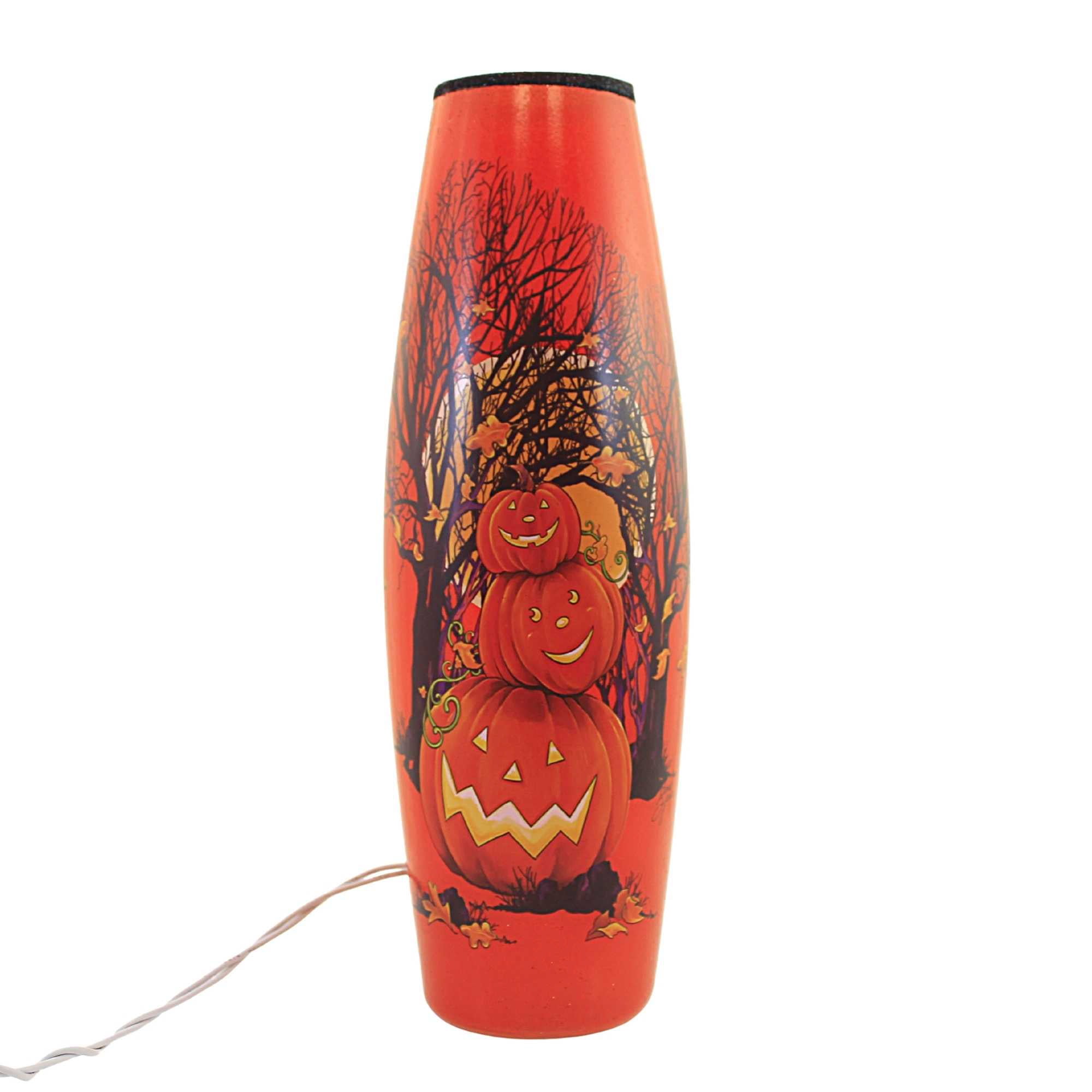 12.00In Spooky Treee Pre-Lit Vase, Glass, Halloween Ghp2209 Pumpkins - Walmart.com