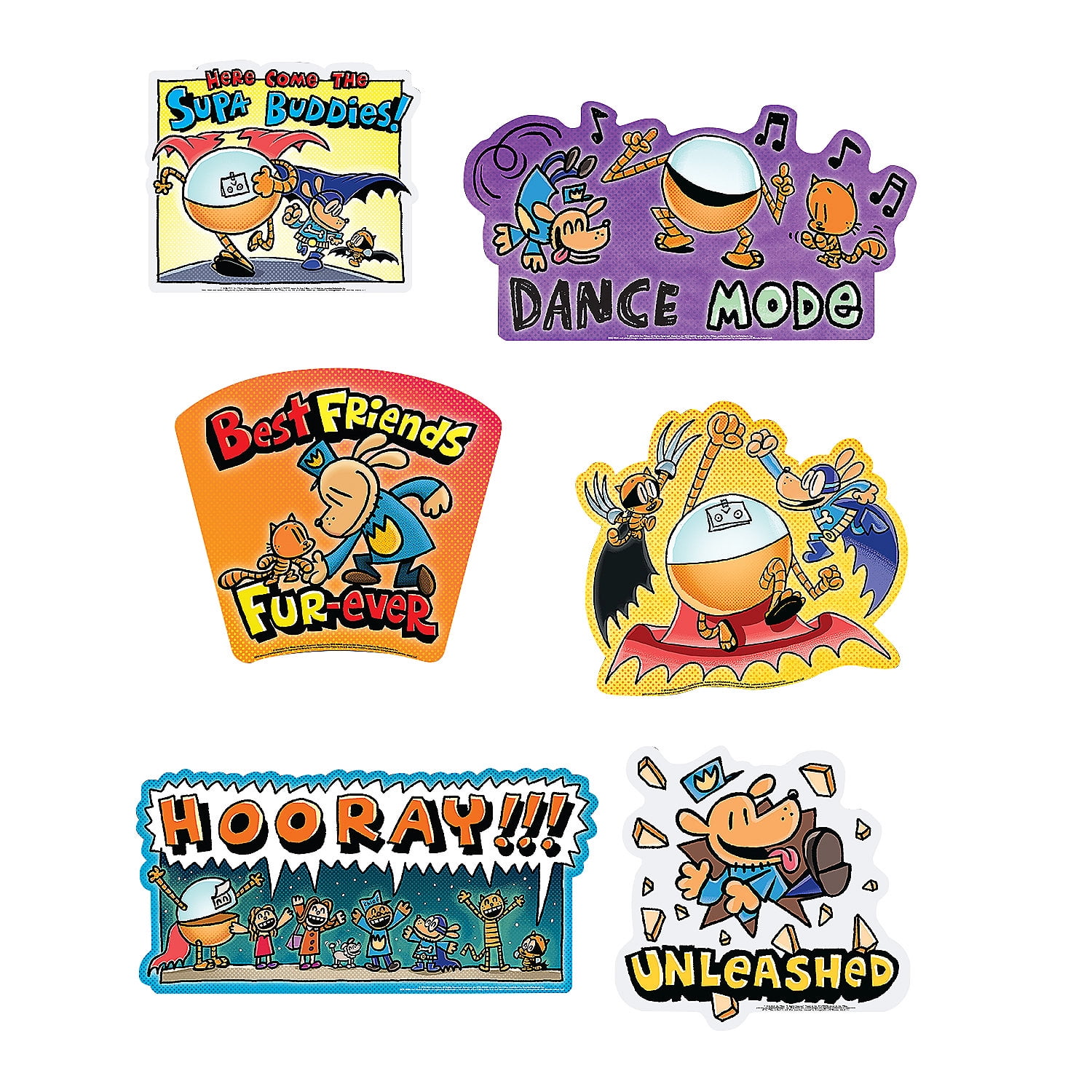 12 1/4" – 16" Dog Man Characters Supa Buddies Wall Cutouts - 6 pieces ...