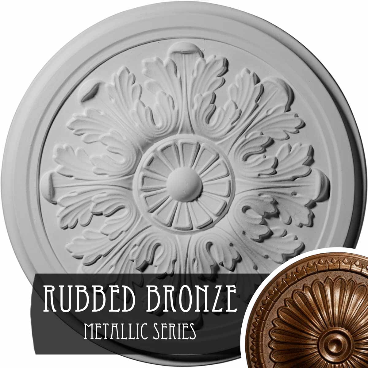 12 1/4"OD x 2 1/4"P Flower Spiral Ceiling Medallion (Fits Canopies up ...