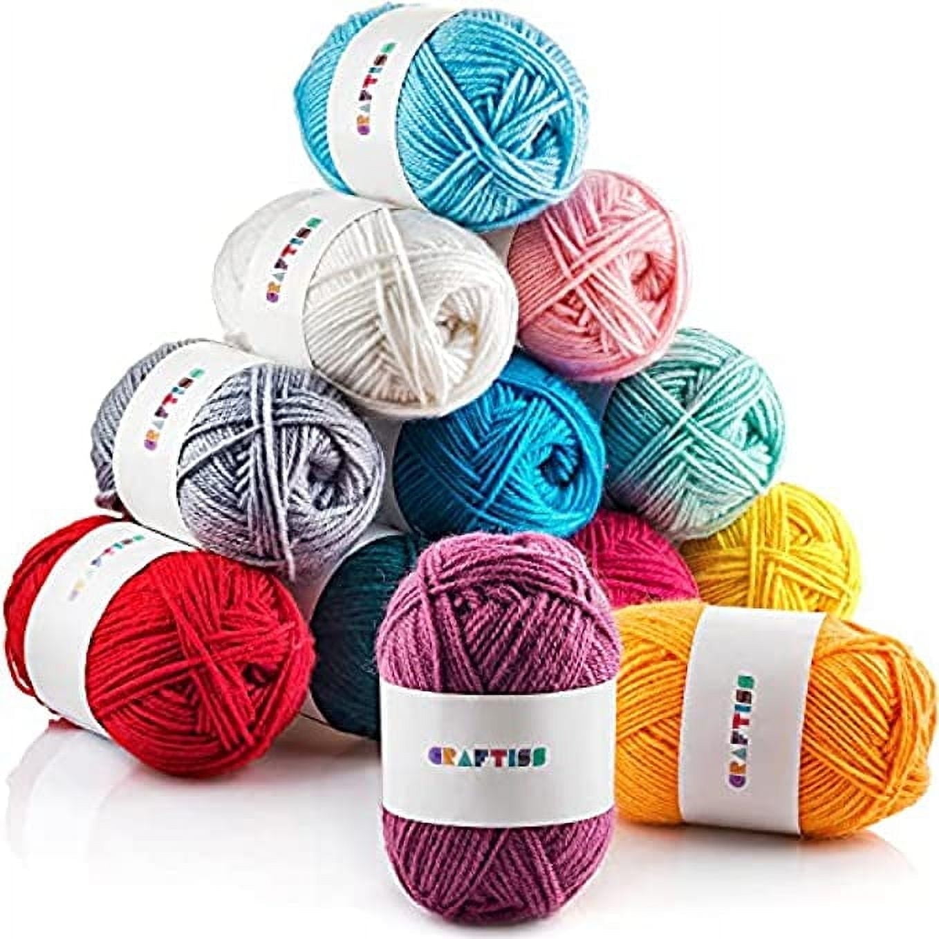 Craftiss Acrylic Yarn for Crochet - 12*1.75 Oz/50 g Skeins Unique ...