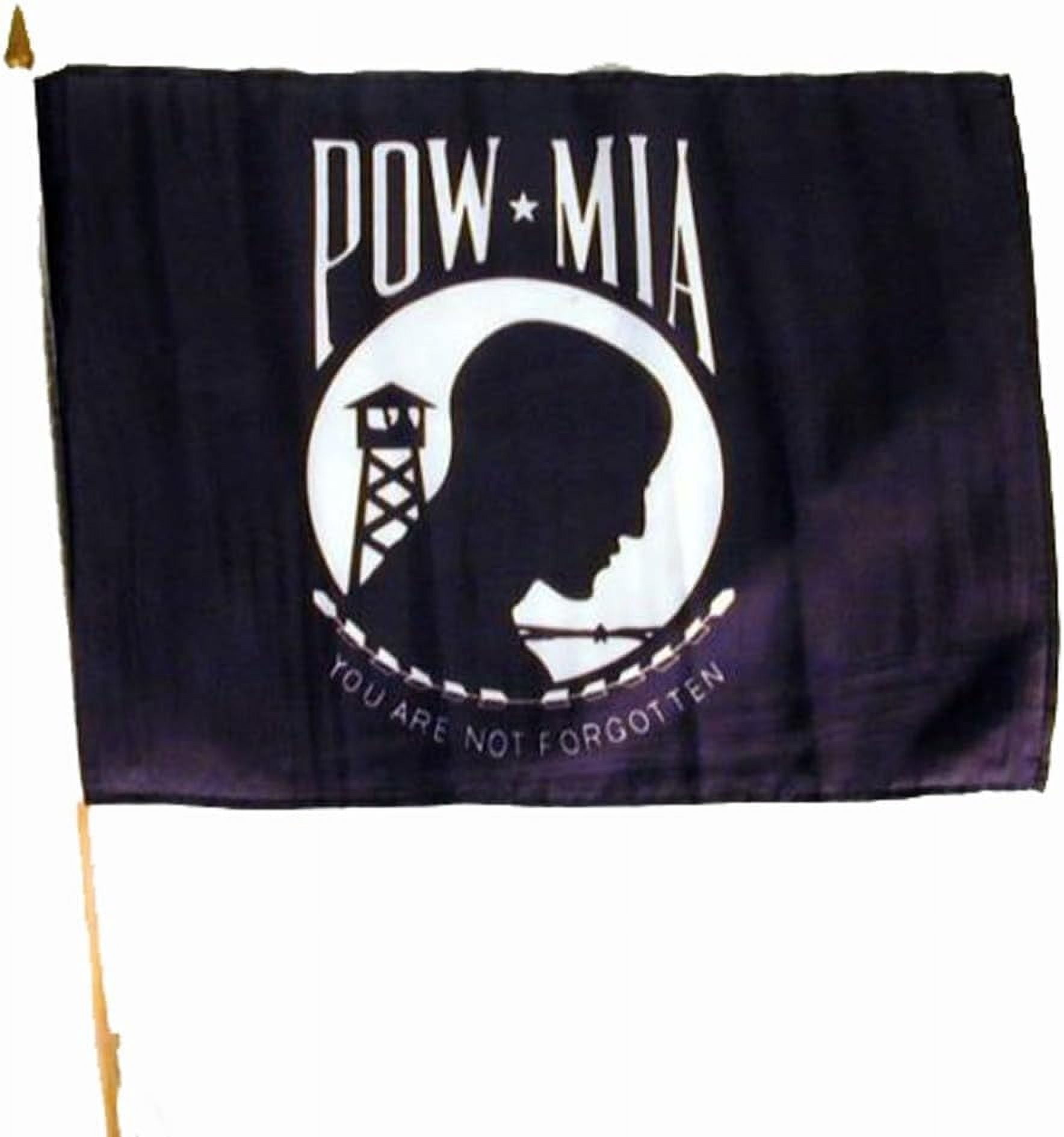 12 ( 1 Dozen ) Pow Mia Military 12 X 18 Flag on Wood Stick - Walmart.com