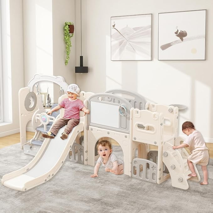 12 in 1 Durable Eco-Friendly Slide for Kids Ages 1 to 6 Indoor ...