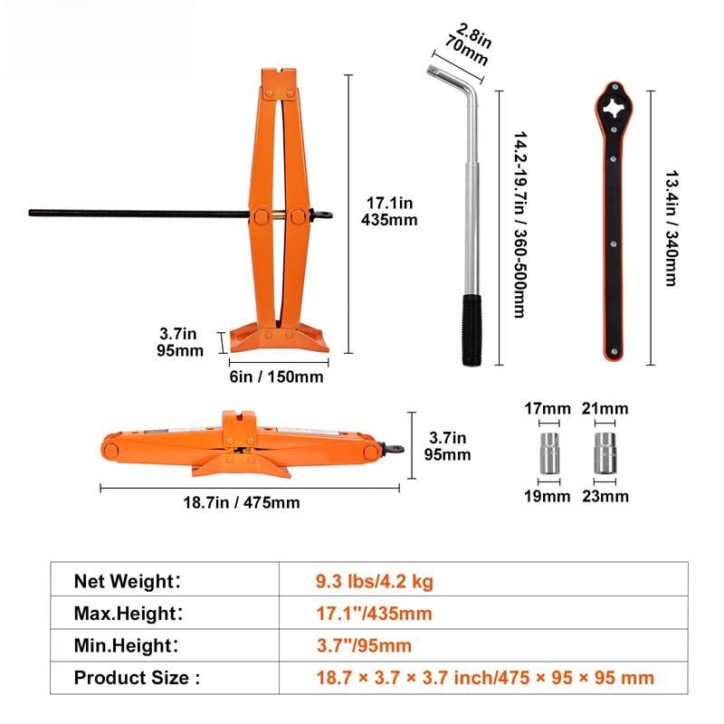 12 in 1 Electric Car Jack Set, Max 5 Ton/11023 LBS Hydraulic Jack with ...