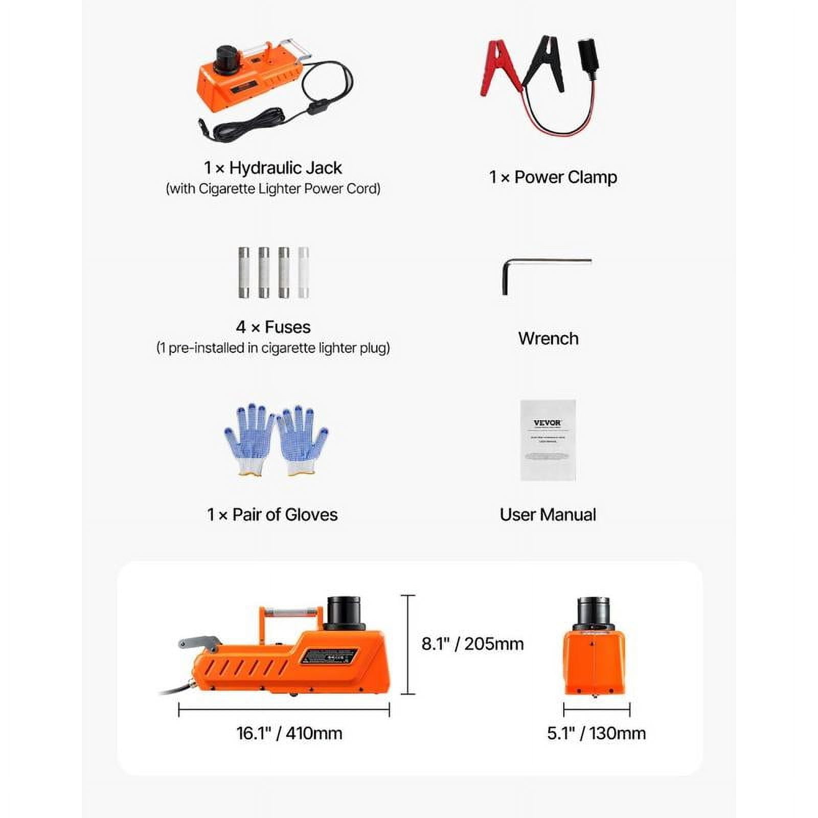 12 in 1 Electric Car Jack Set, Max 5 Ton/11023 LBS Hydraulic Jack with ...