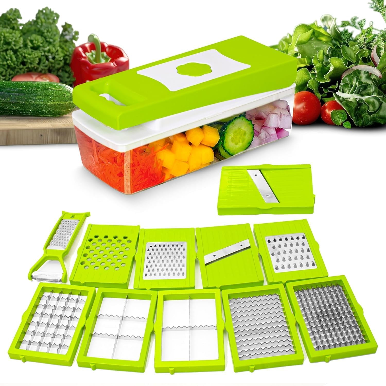12 in 1 Multipurpose Chopper Fruits Vegetable Cutters Grater Peeler ...