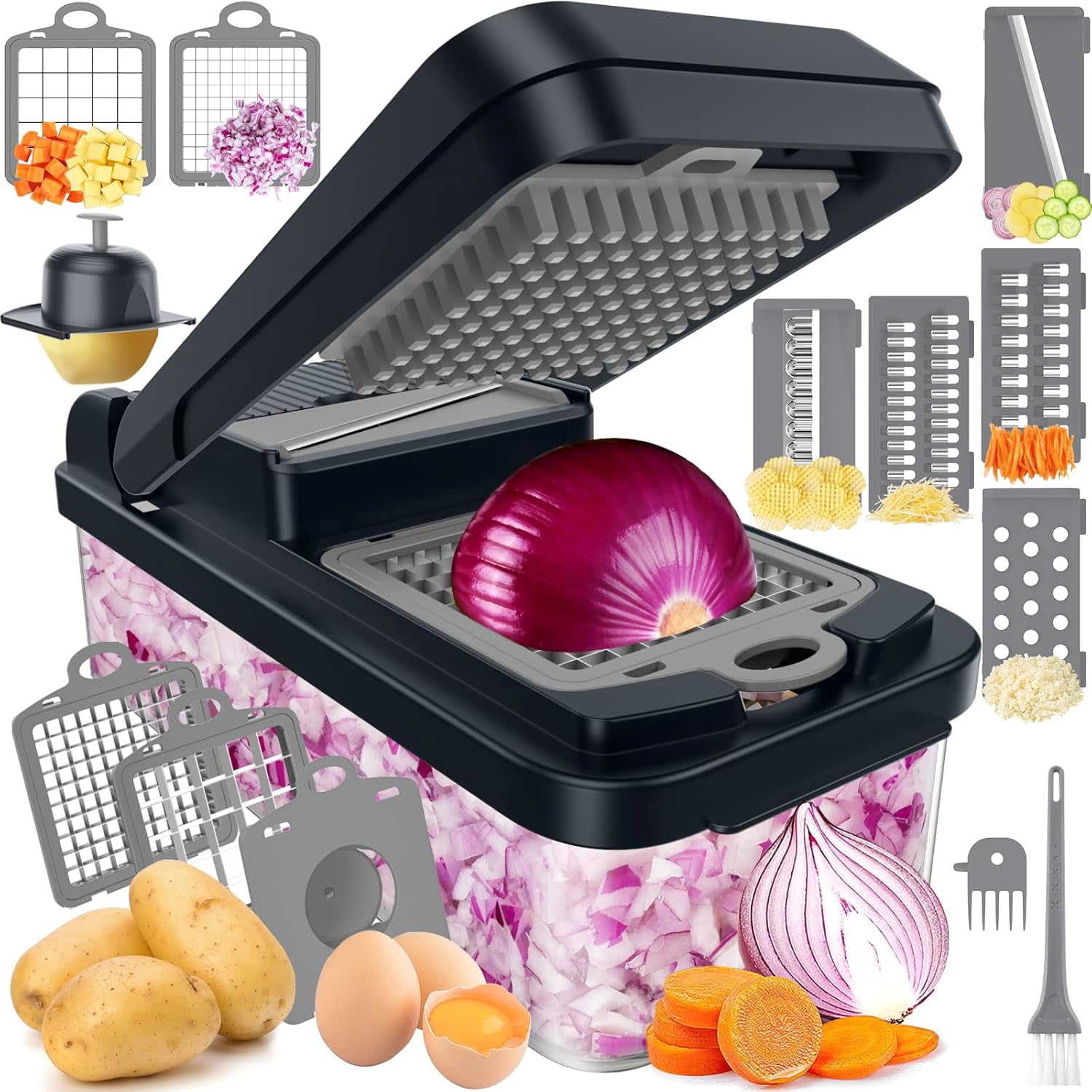 12 in 1 Vegetable Chopper, Kitchen Gadget with Blades, Vegetables, Food ...