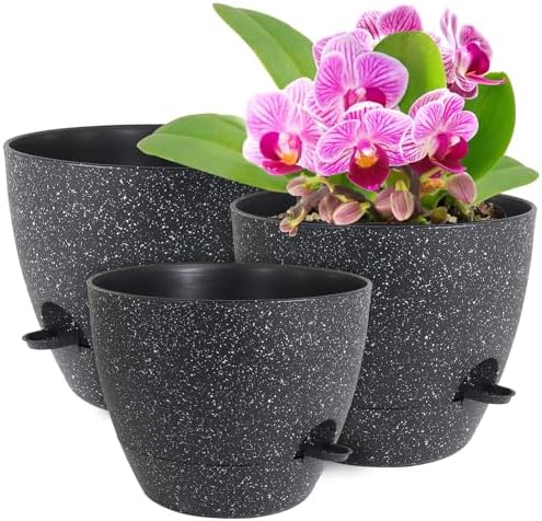 12/10/9 inch Large Self Watering Pots, Plant Pots with Mesh Drainage ...