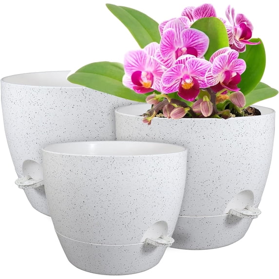 12/10/9 inch Large Self Watering Pots, Pots with Mesh Drainage Holes ...