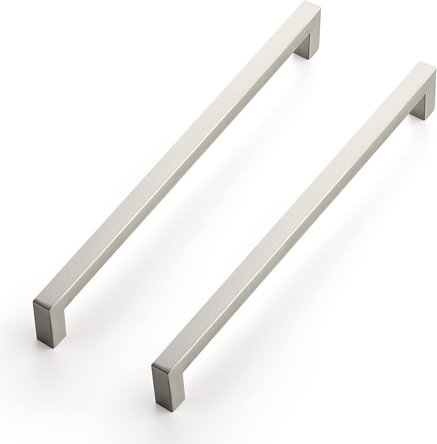 12 10 Inch Square Cabinet Handles - Satin Nickel Pulls, Brushed Nickel ...