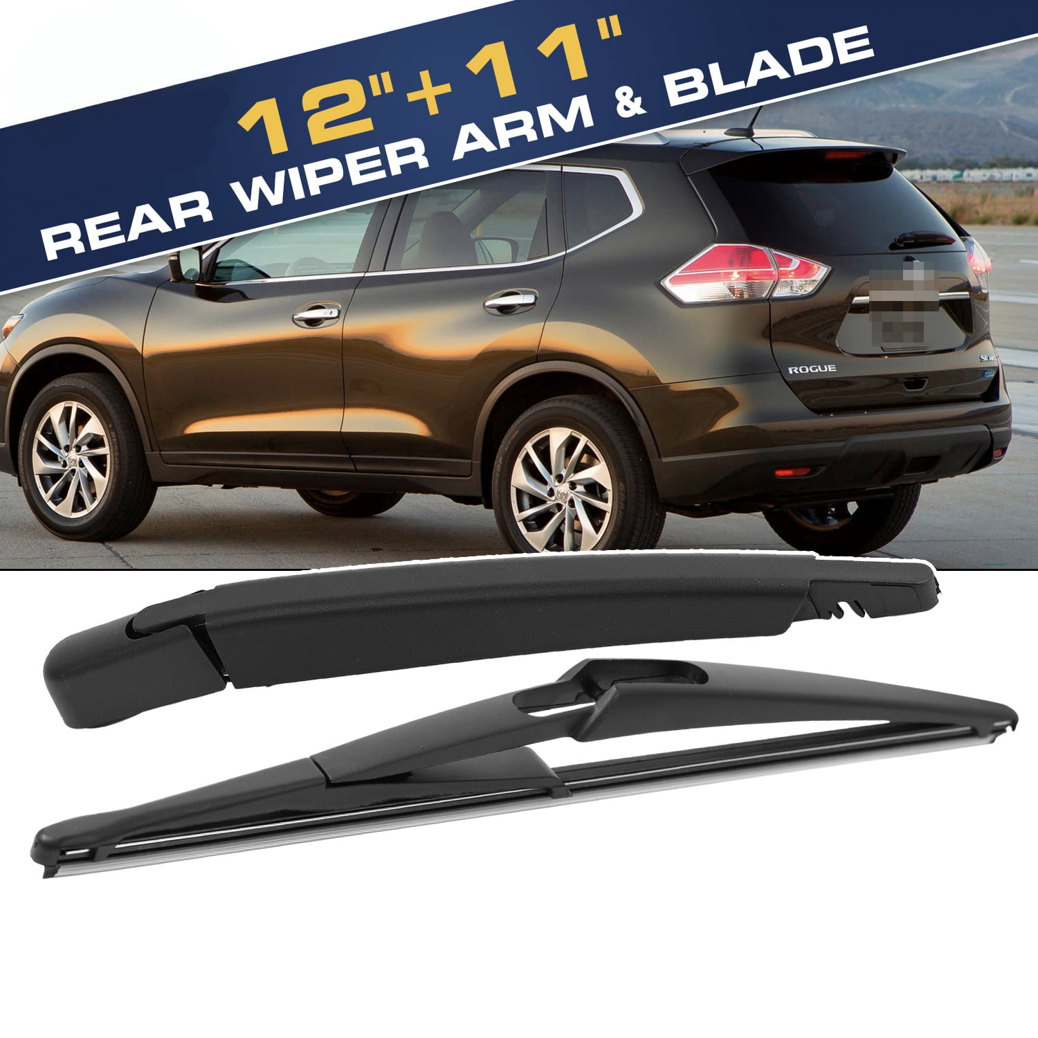 12"+11" Rear Windshield Wiper Arm & Blade Set Compatible With 2017 ...