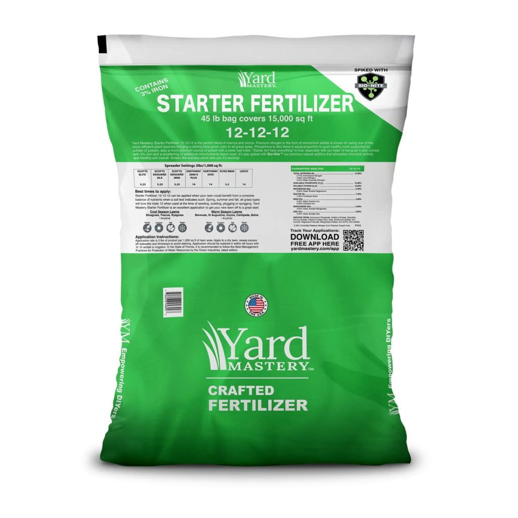 12-12-12 Starter Fertilizer with 3% Iron and Bio-Nite - 45lbs Covers ...