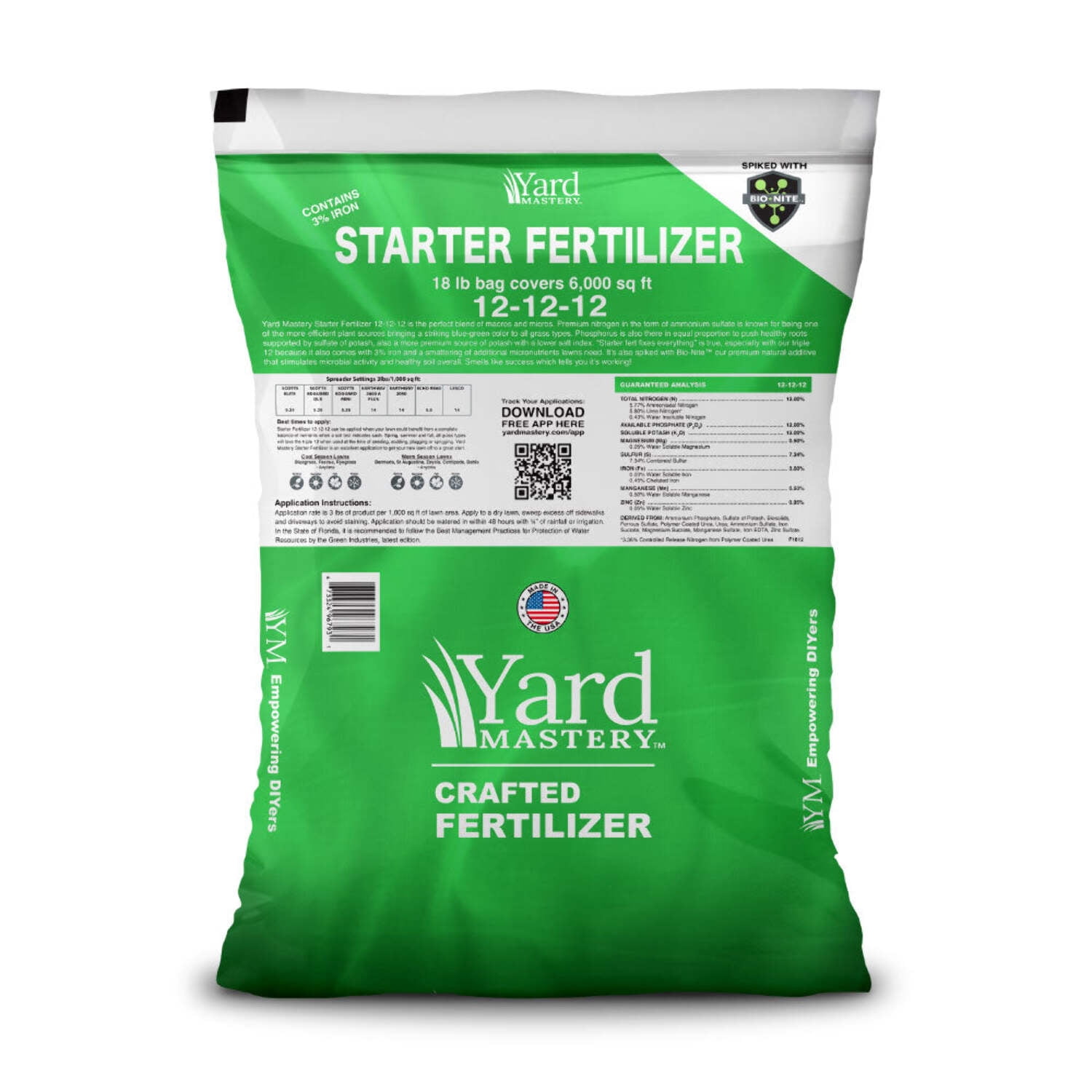 12-12-12 Starter Fertilizer 3% Iron - Bio-Nite - Granular Lawn ...