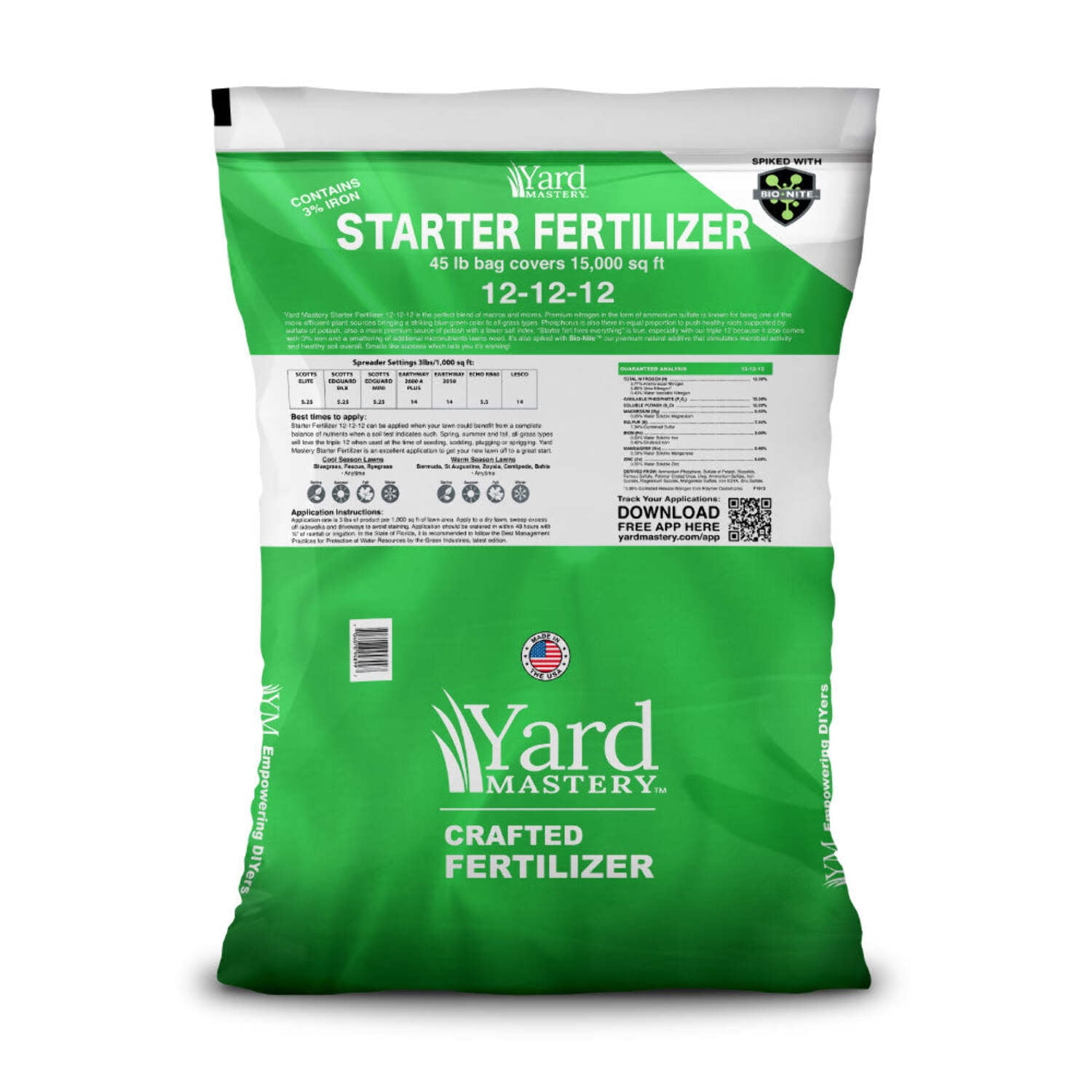 12-12-12 Starter Fertilizer 3% Iron - Bio-Nite - Granular Lawn ...