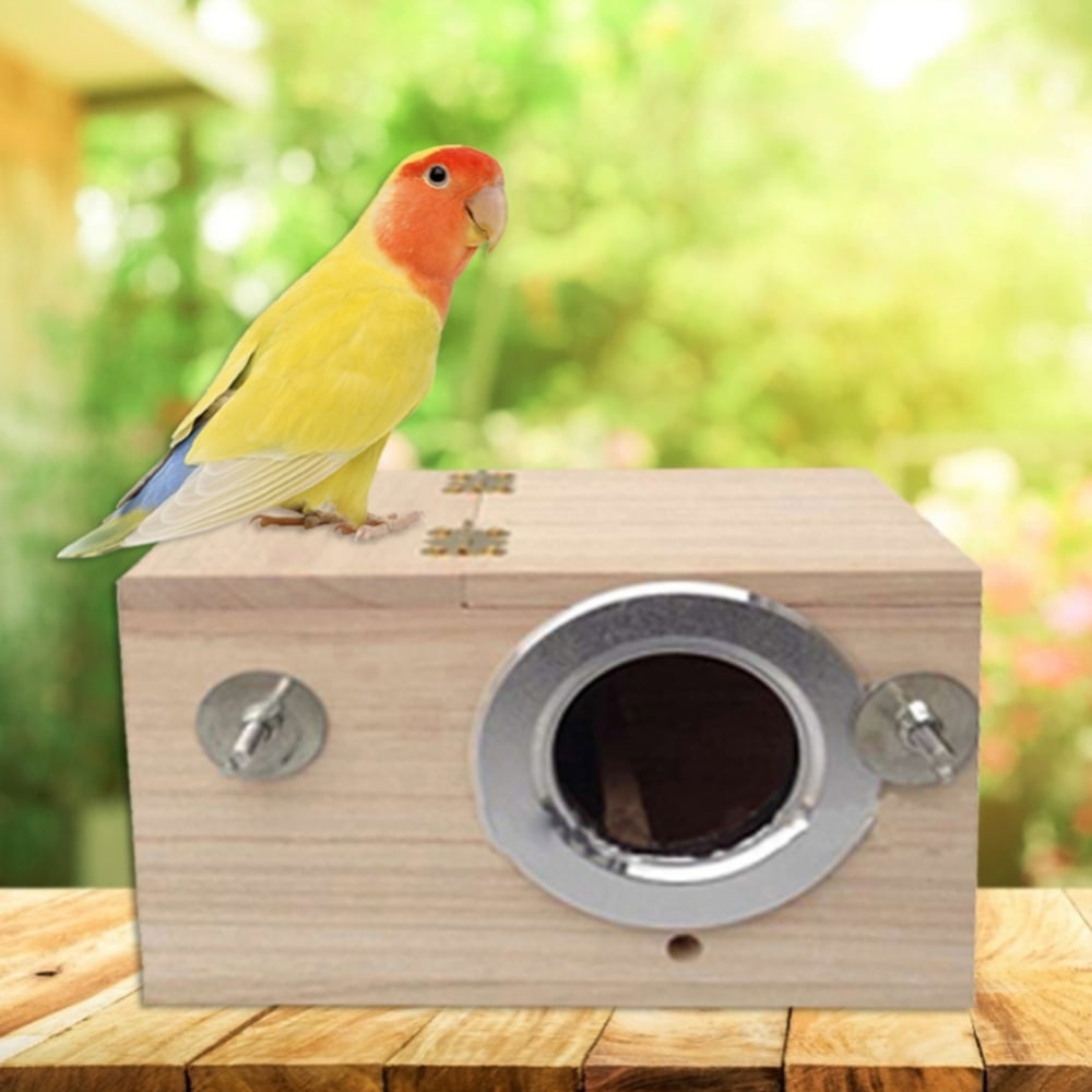 12*12*19.5cm Wood Parakeet Nest Box Pet Bird House Parrot Breeding ...