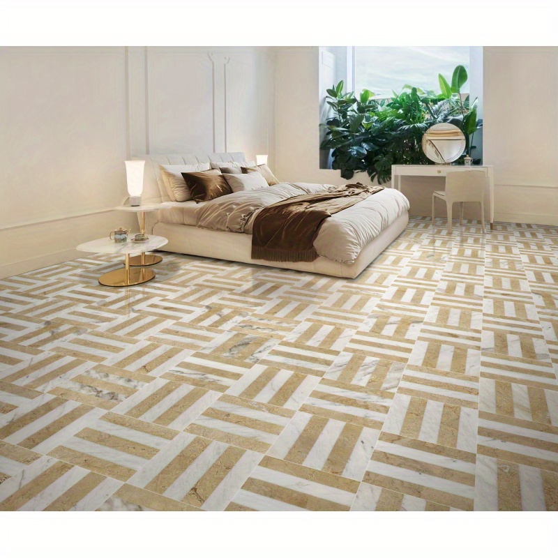 12*12 Waterjet marble,White Gold 2 color, natural marble, for floor and ...