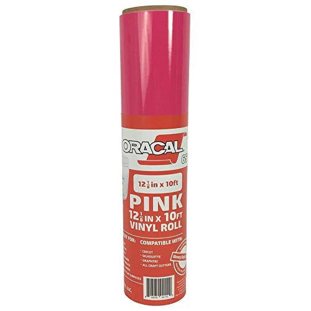 12.125" x 10ft Roll of Oracal 651 Pink Craft Vinyl - On a 2.5" Core ...