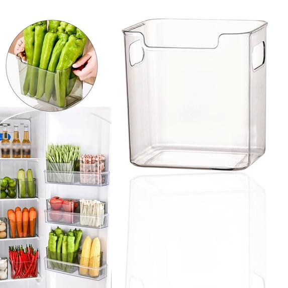 12×12cm Clear Transparent Plastic Refrigerator Side Door Storage Box ...